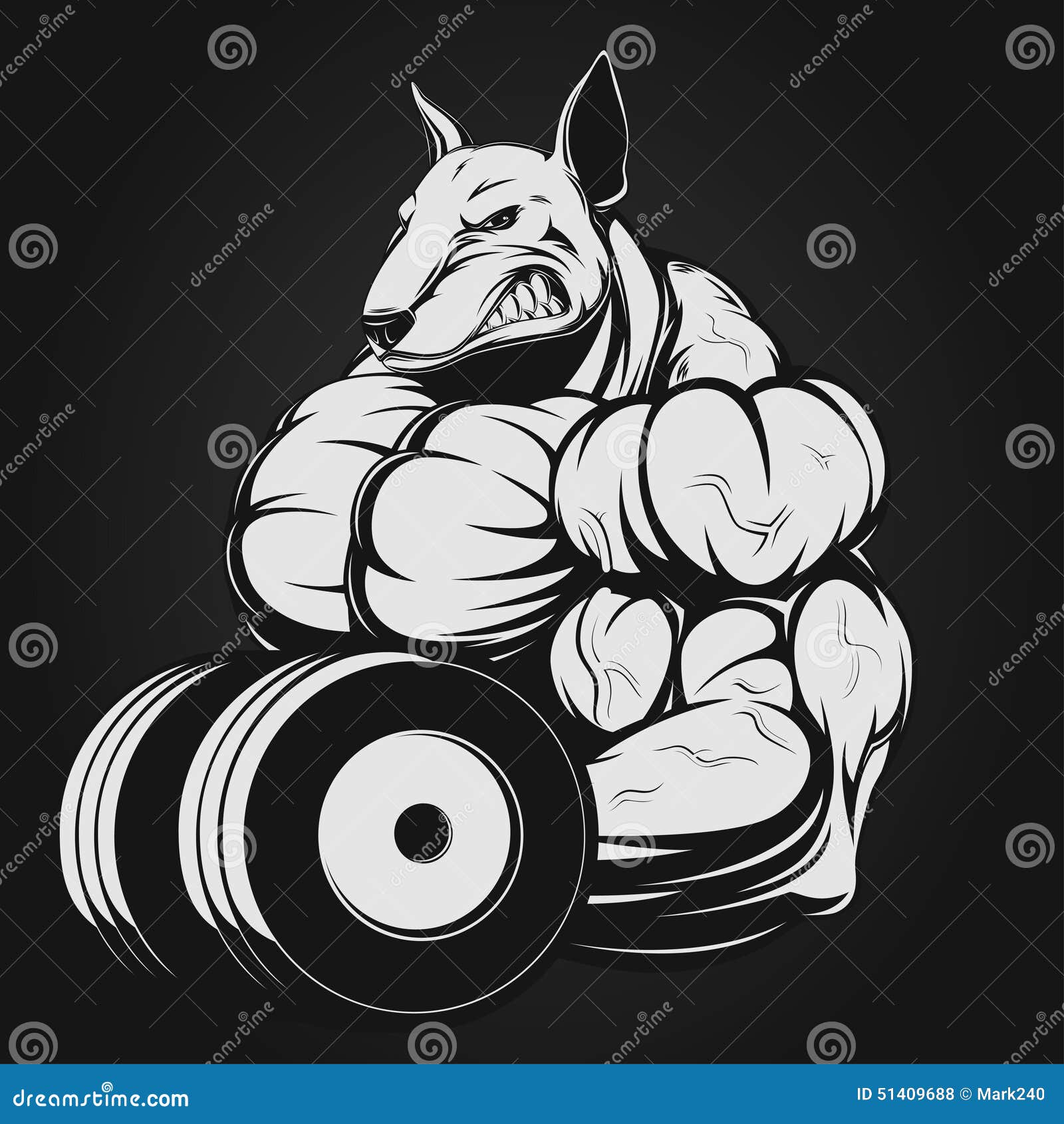 Strong dog stock vector. Illustration of illustrations - 51409688