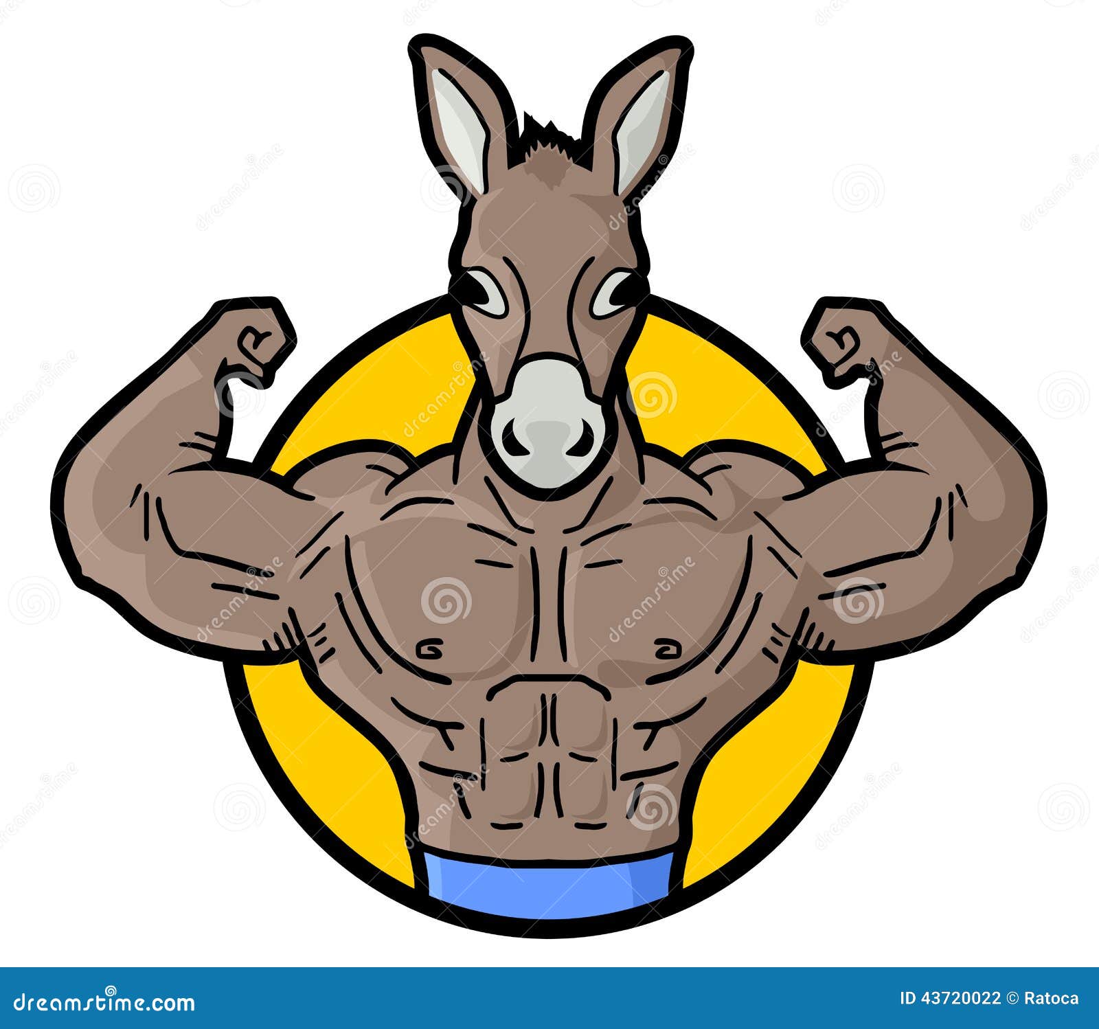 Strong Donkey Mascot Flexing It`s Arm. Cartoon Vector | CartoonDealer ...