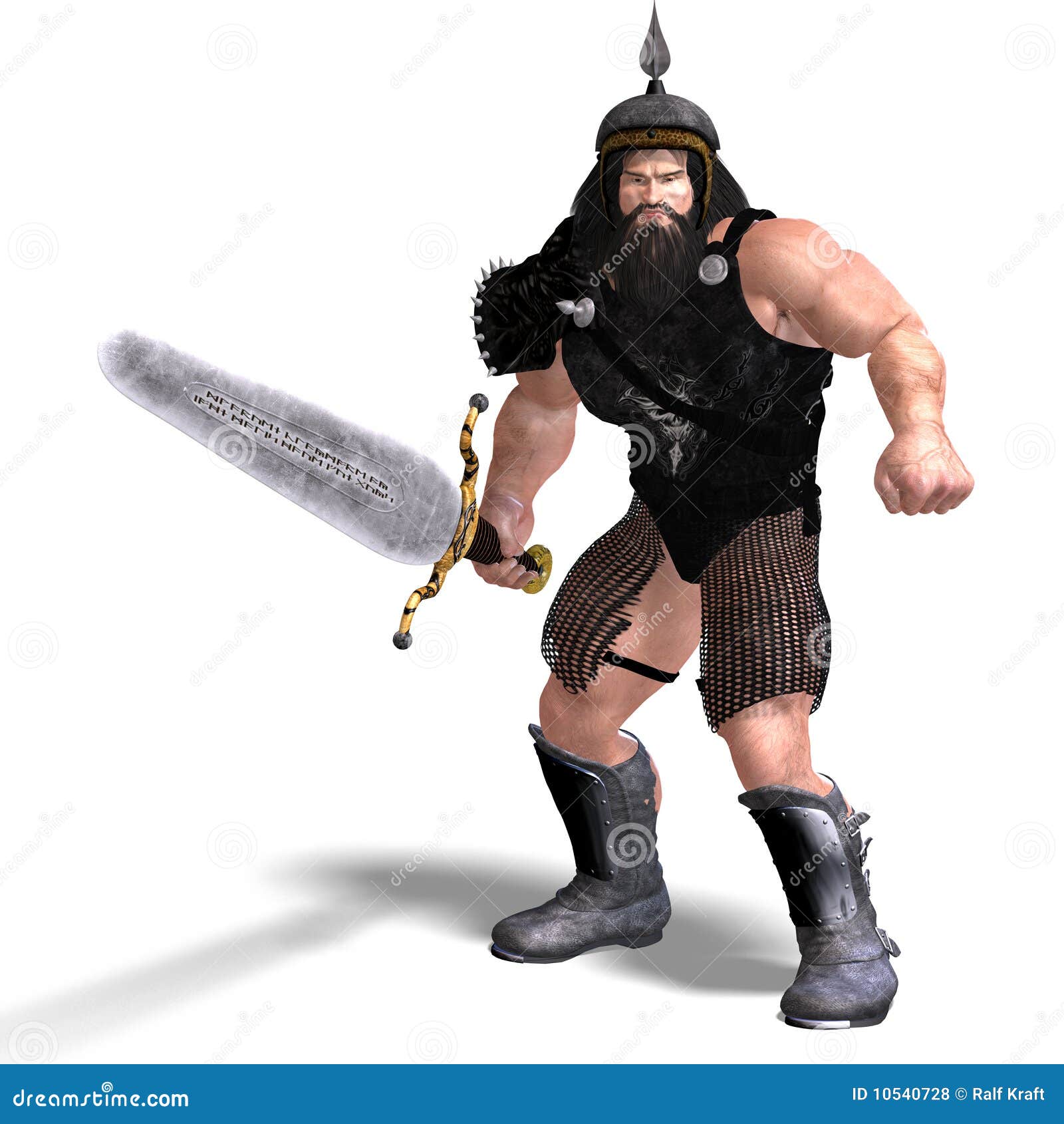 Strong dwarf with sword stock illustration. Illustration of indigene ...