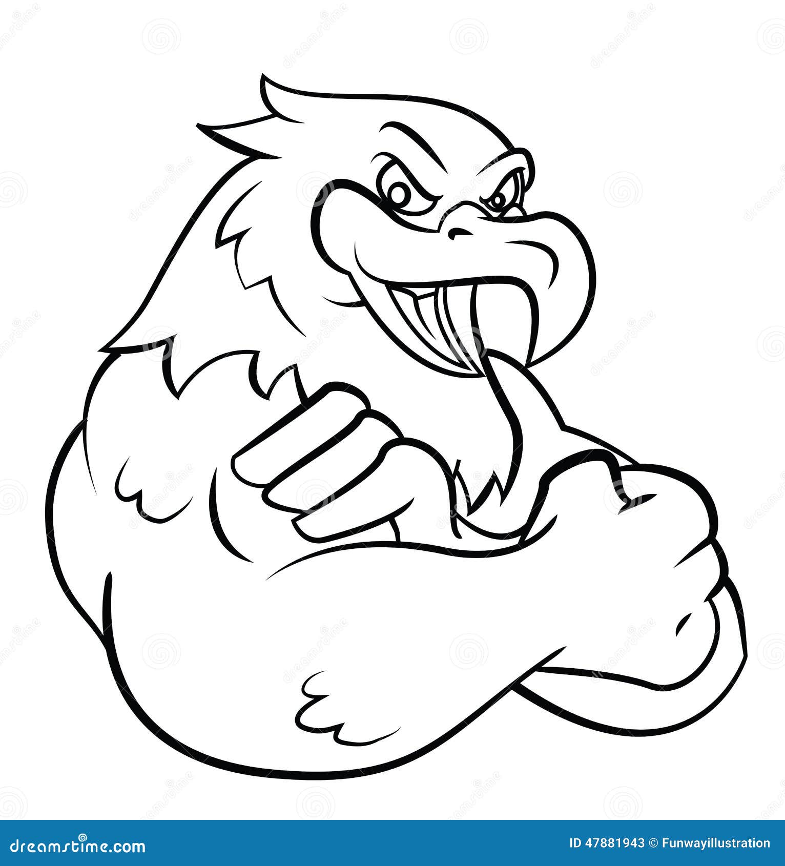 Strong Eagle Athlete. Fitness Bird. Wild Animal Bodybuilder With Vector ...