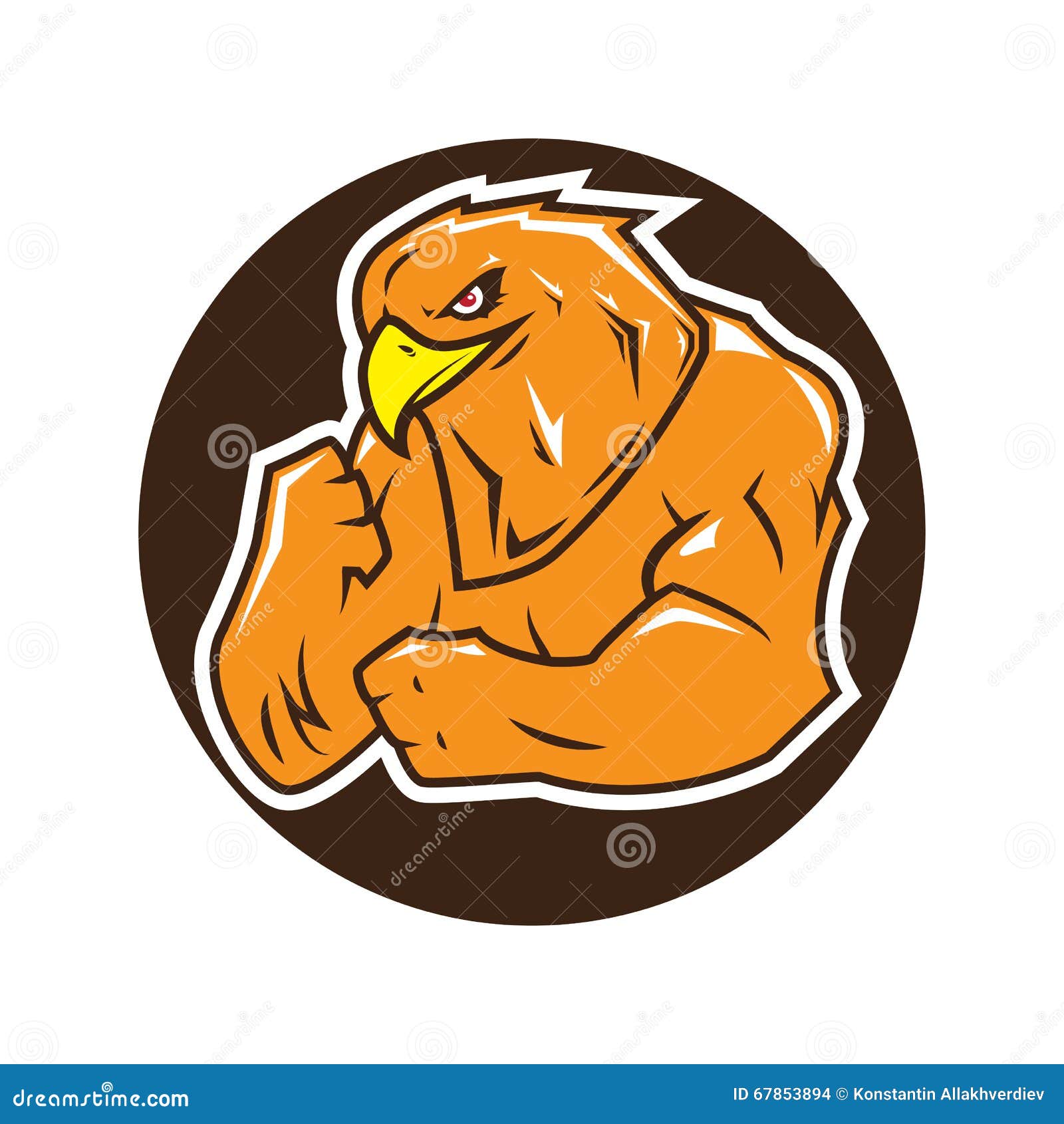 Strong Eagle Athlete. Fitness Bird. Wild Animal Bodybuilder With Vector ...