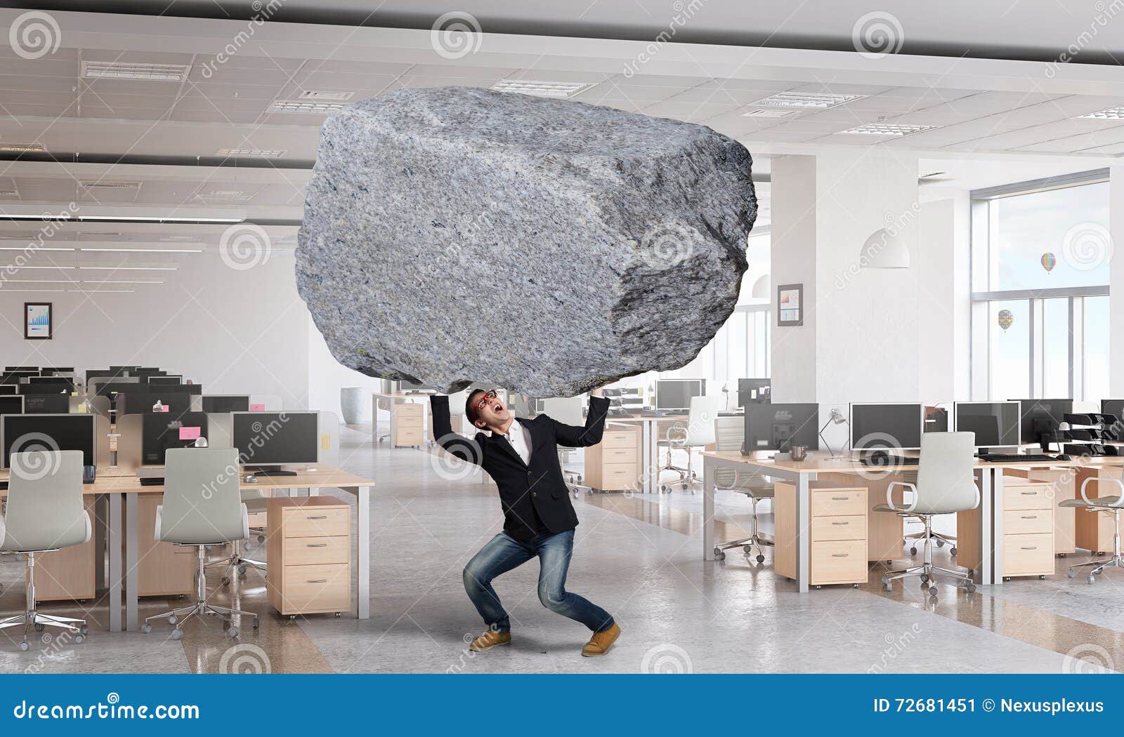 He is Strong Enough To Do it Stock Image - Image of student, burdensome ...