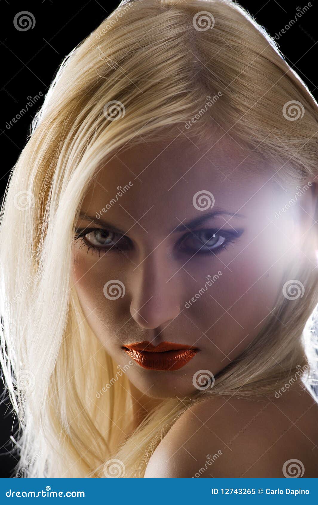 Strong eyes stock image. Image of close, blond, lips - 12743265