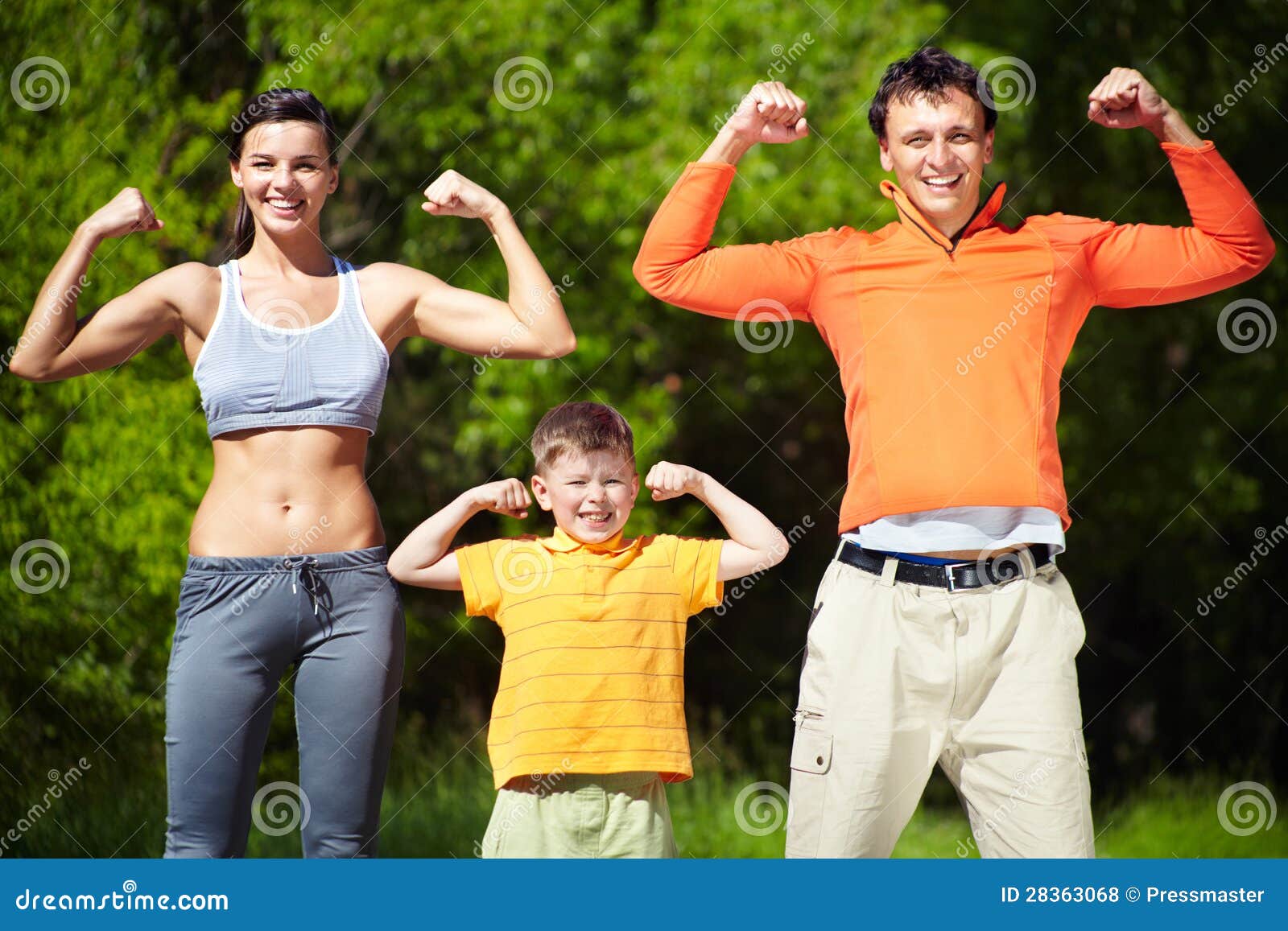 Strong family stock photo. Image of people, practicing - 28363068