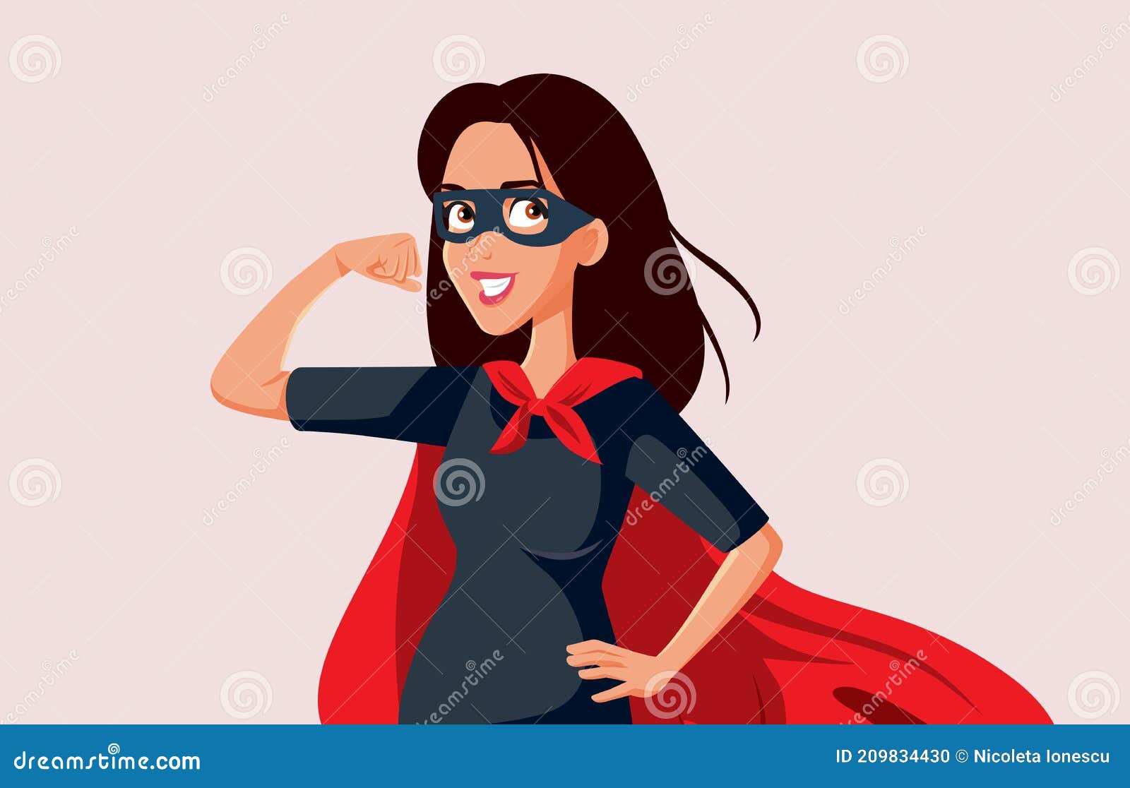 Strong Female Superhero Vector Character Stock Vector - Illustration of ...