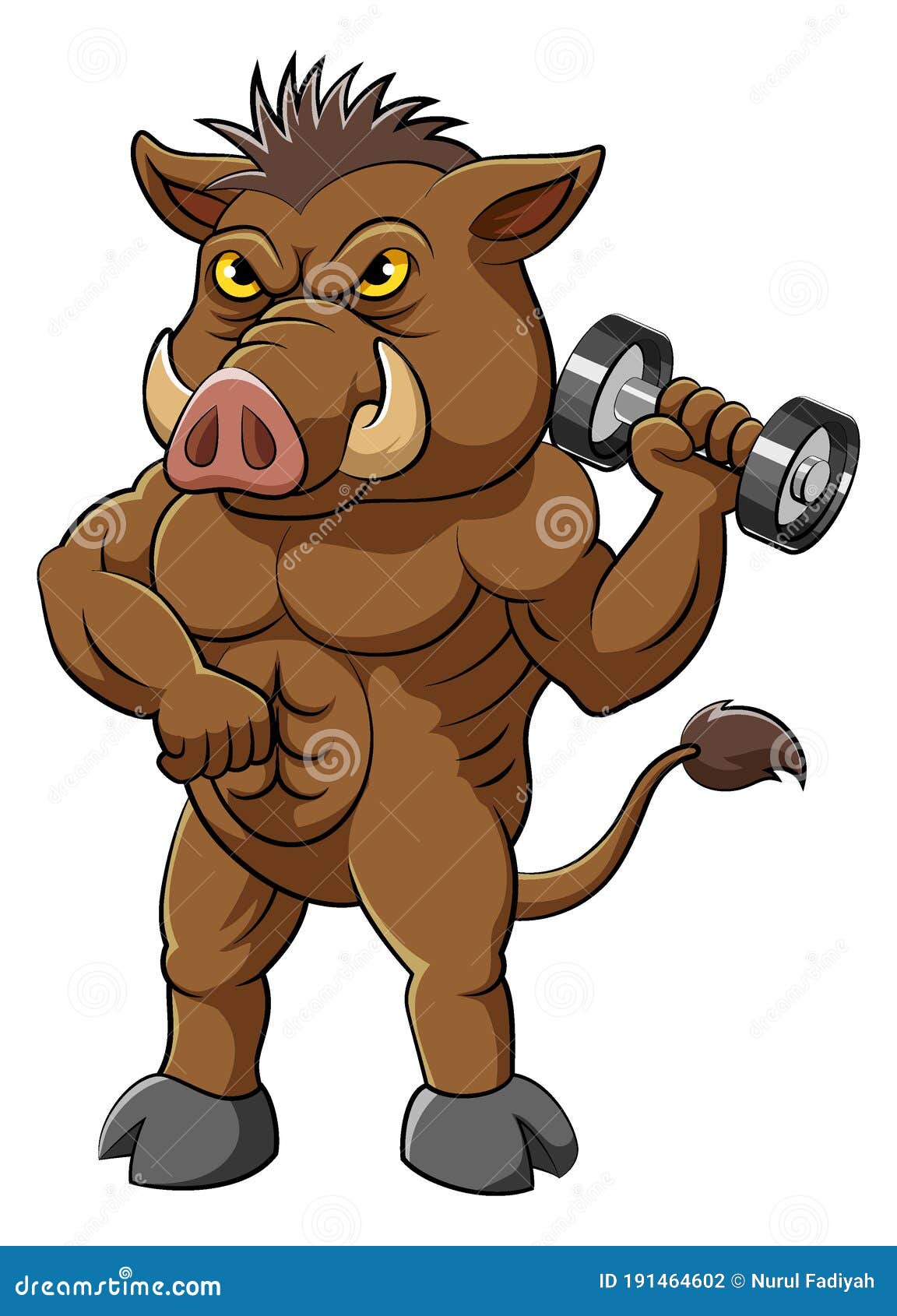 A Strong Ferocious Boar Bodybuilder Stock Vector - Illustration of ...
