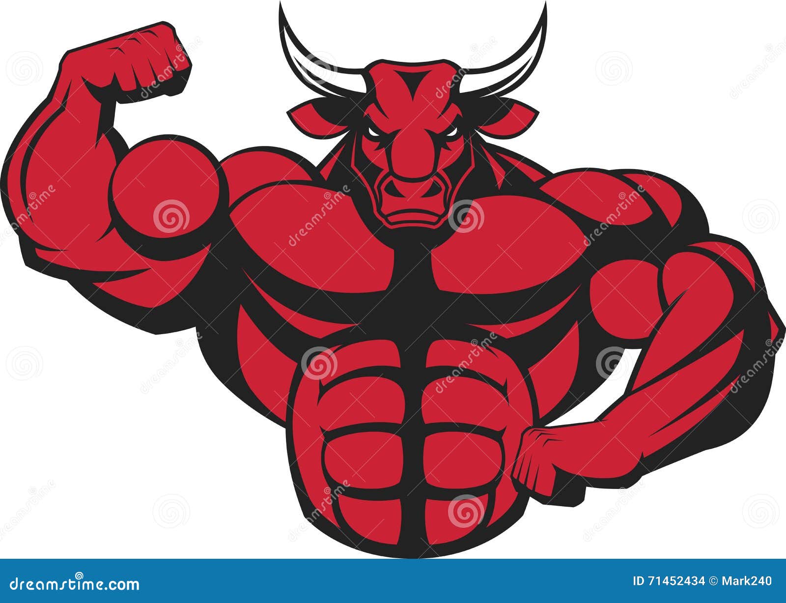 Strong ferocious bull stock vector. Illustration of buffalo - 71452434