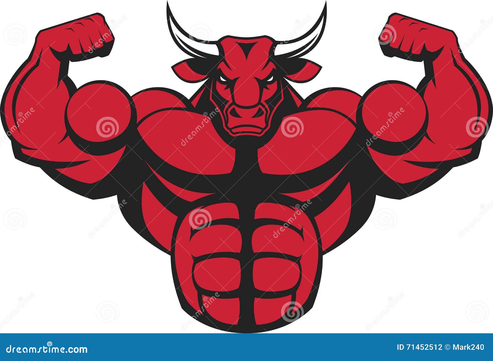 Strong Bull Cartoon Vector | CartoonDealer.com #51270949