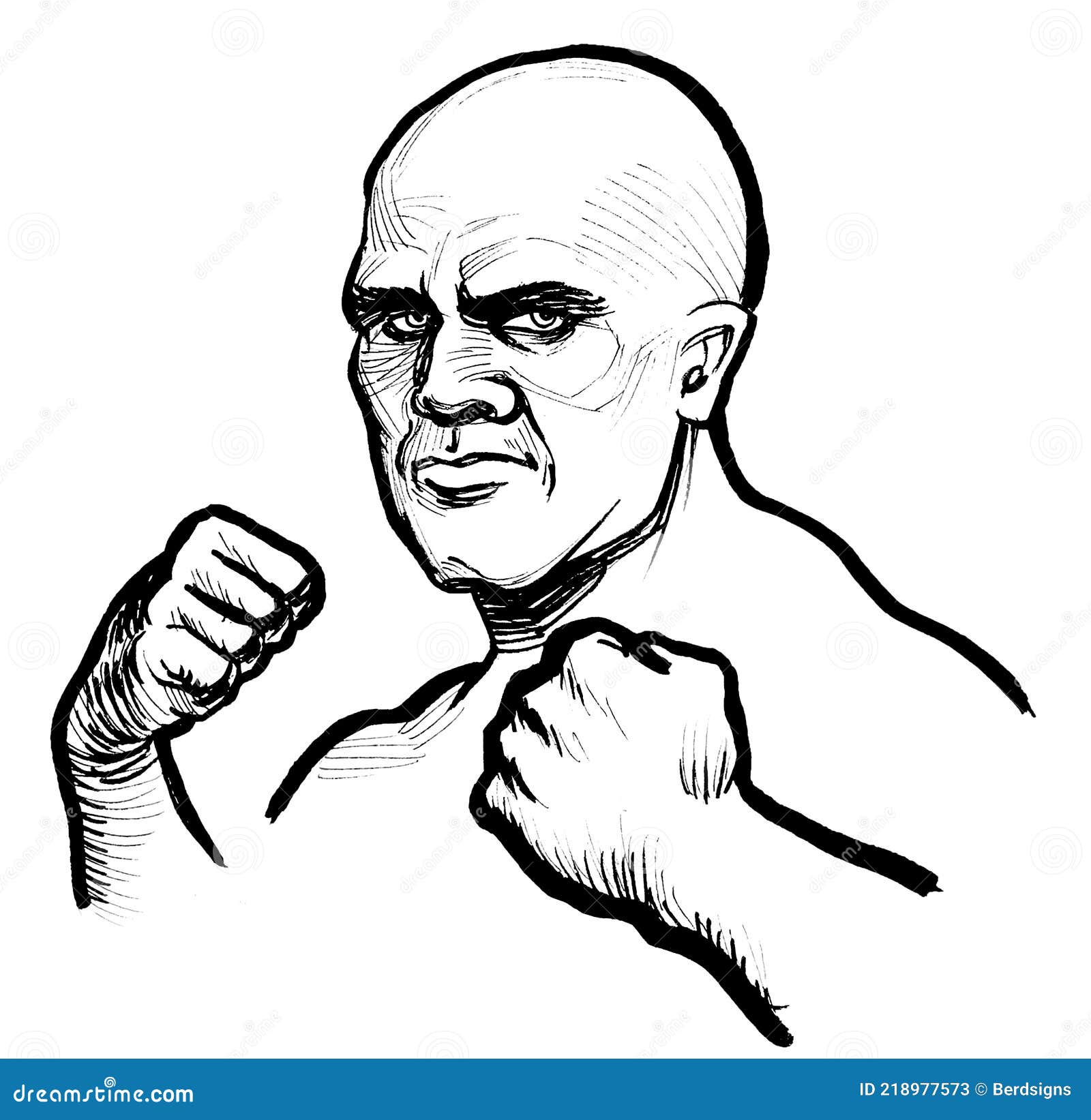 Muscular Fighter Crossed Arm Cartoon Vector | CartoonDealer.com #35695089