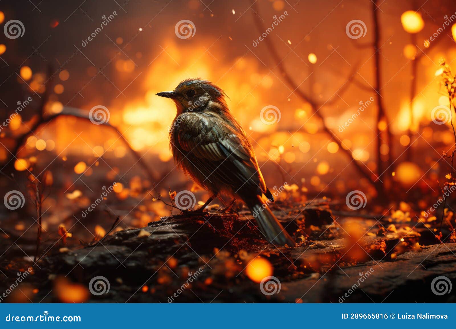 Strong Fire in the Forest, Animals Run and Escape from the Fire ...