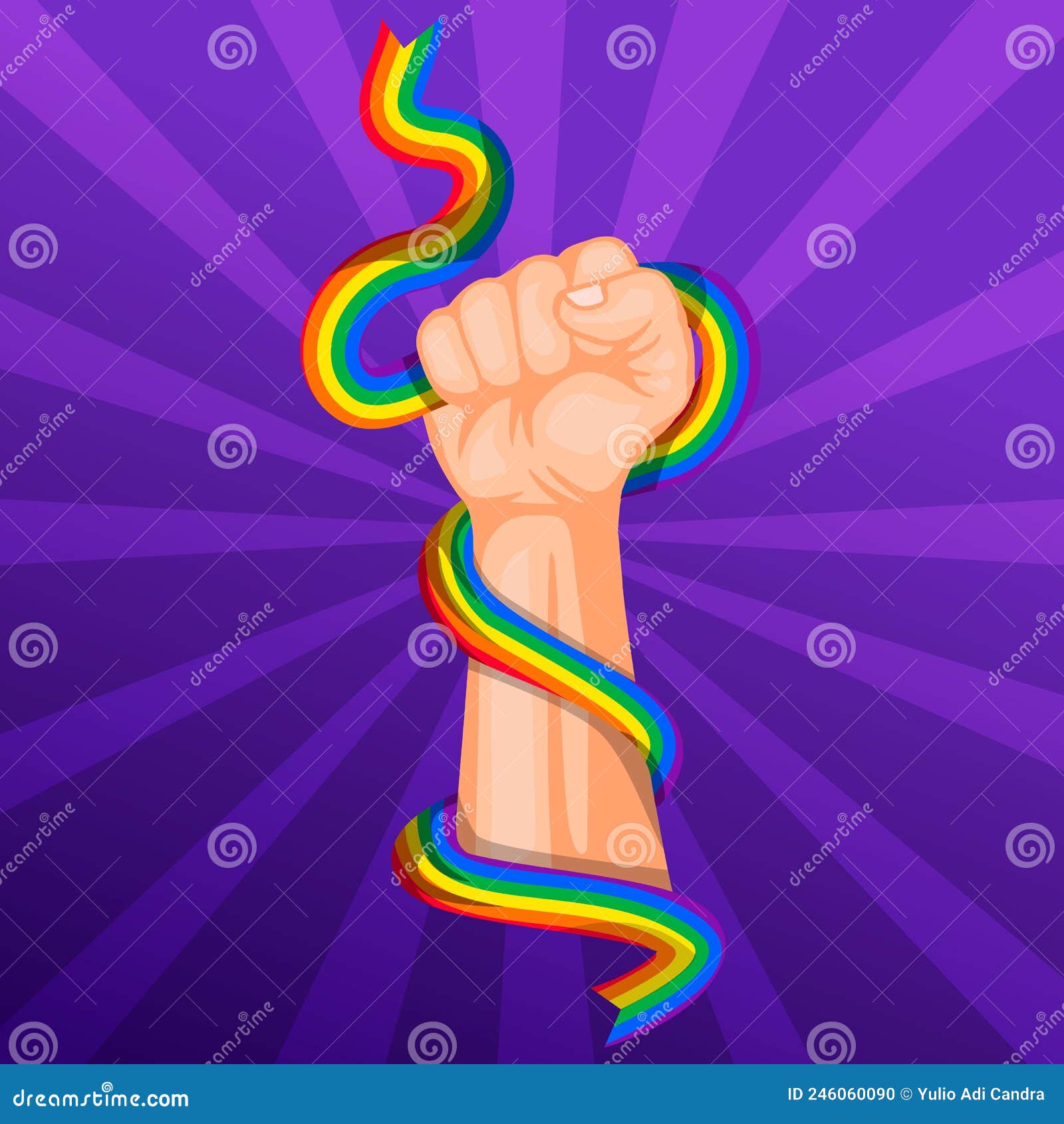 Strong Fist with Holding Lgbt Flag Stock Vector - Illustration of ...