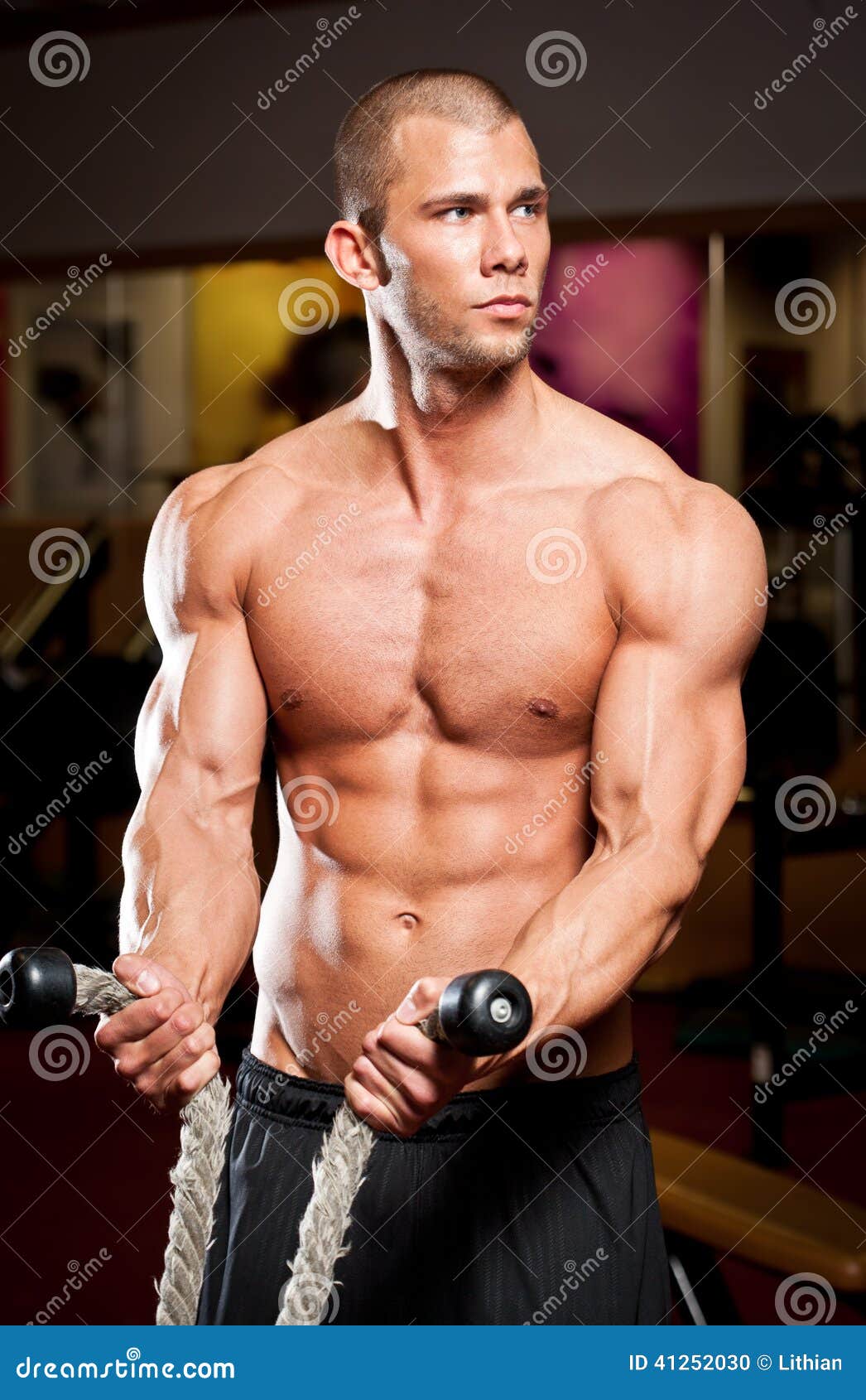 Strong and fit. stock photo. Image of pectoral, pulling - 41252030