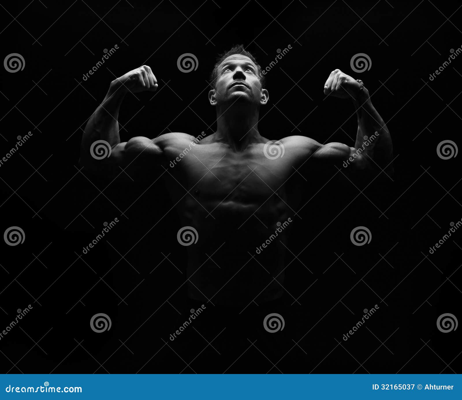 Strong fitness man flexing stock image. Image of athletic - 32165037