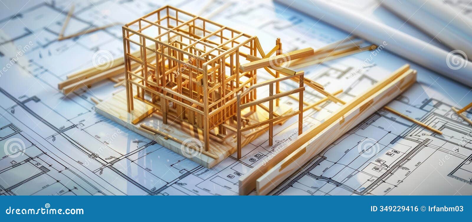 Strong Foundations. Framework Concept Stock Photo - Image of blueprint ...