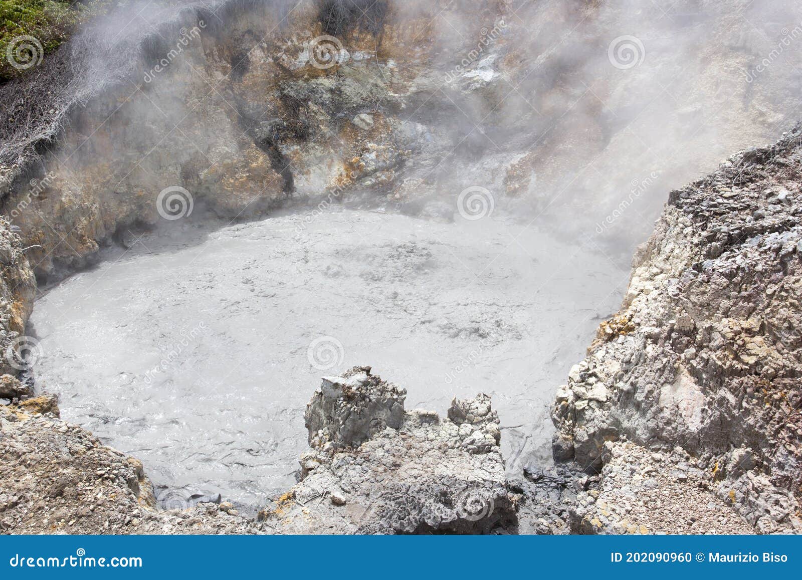 Strong Geothermal Activity with Hot Boiling Water Stock Photo - Image ...