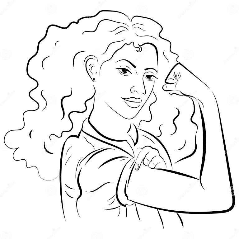 Strong Girl In Eyeglasses Classical American Symbol Of Female Power