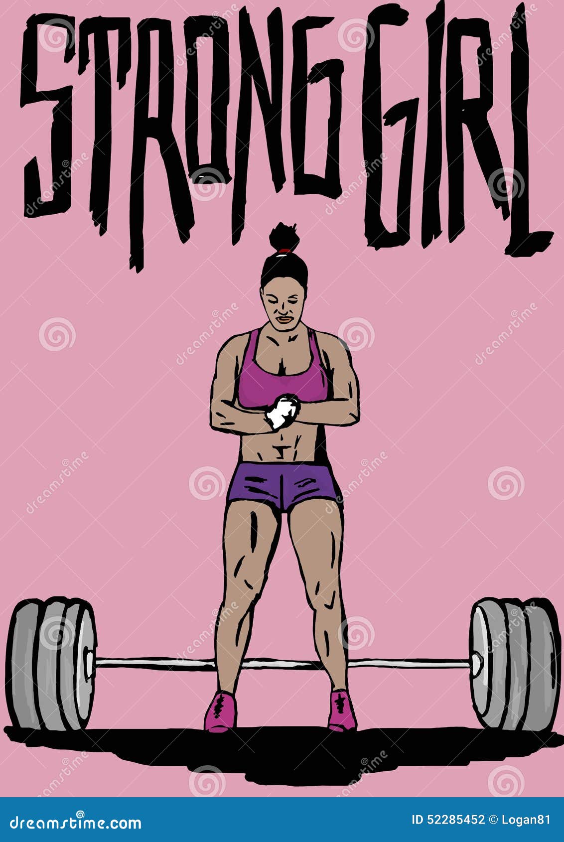 Strong girl stock illustration. Illustration of outrigger - 52285452