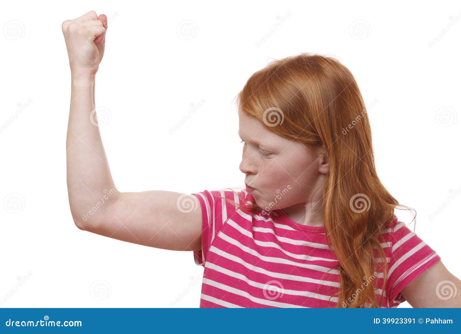 Strong girl stock image. Image of child, funny, expression - 39923391