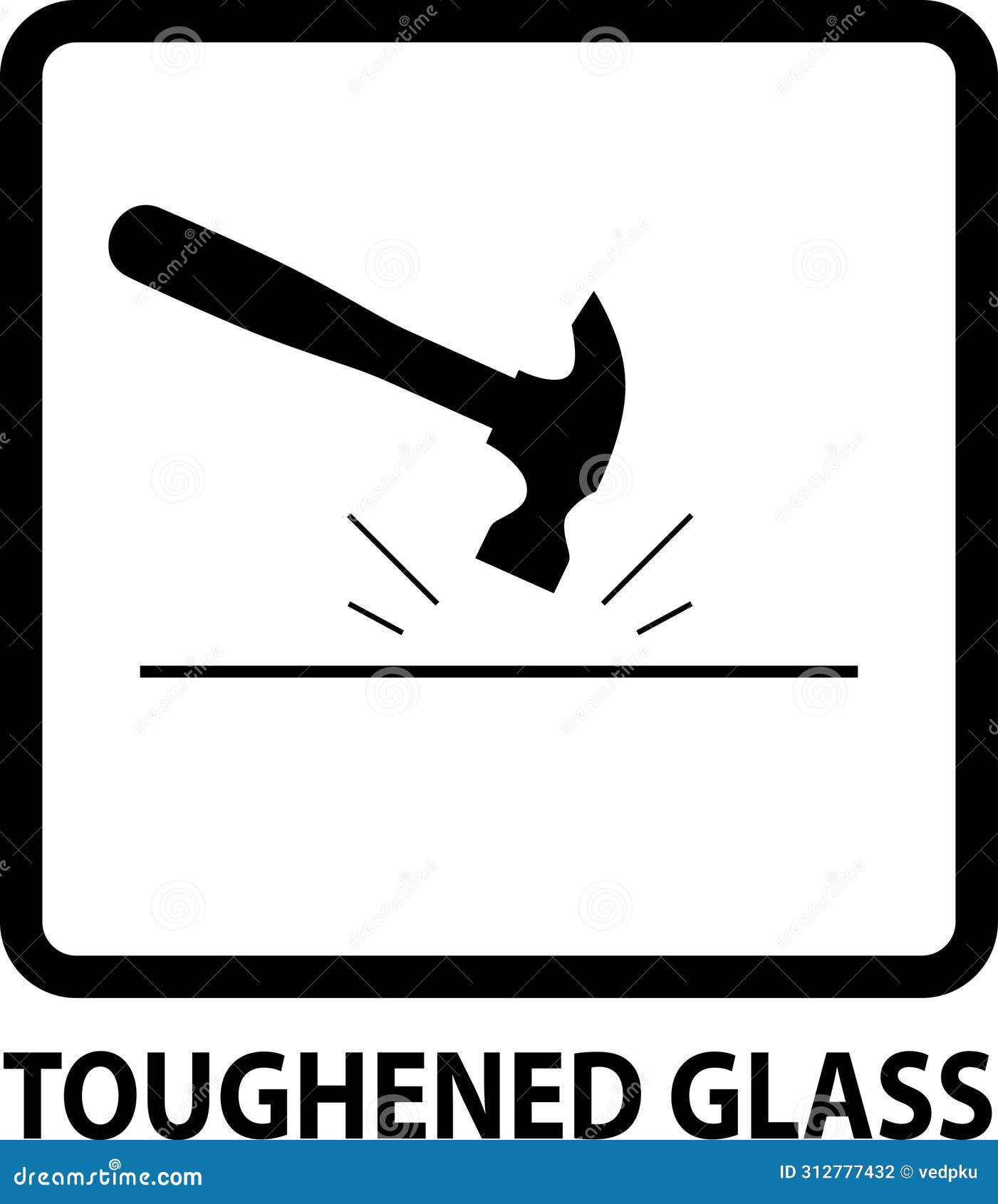 Strong Glass Sign, Toughened Glass Symbol Stock Vector - Illustration ...