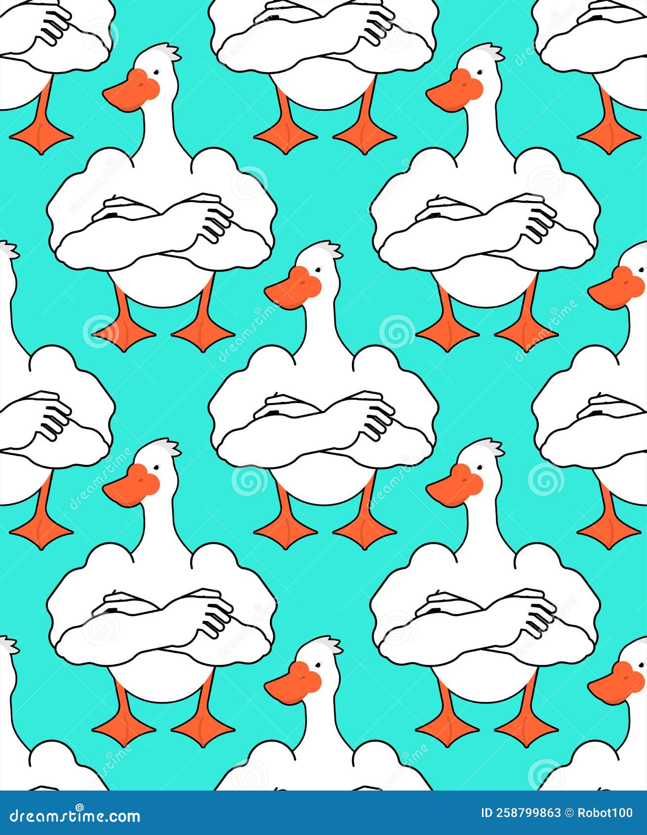 Strong Goose Pattern Seamless . Powerful Waterfowl Background Stock ...