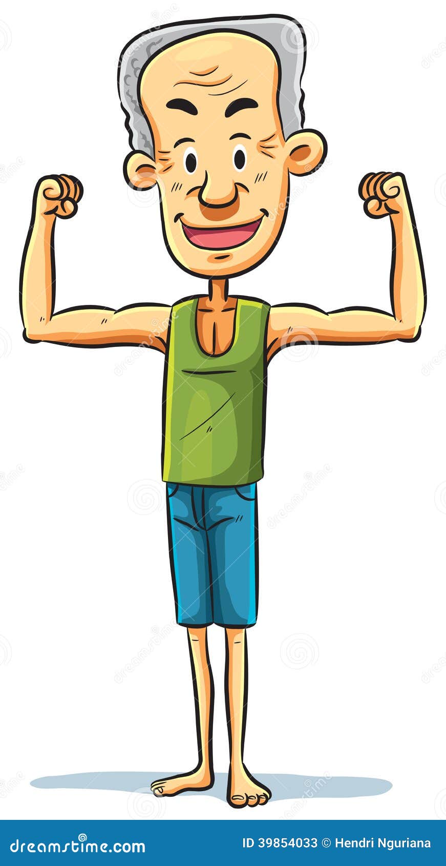 Strong Grandpa Cartoon Vector | CartoonDealer.com #39854033