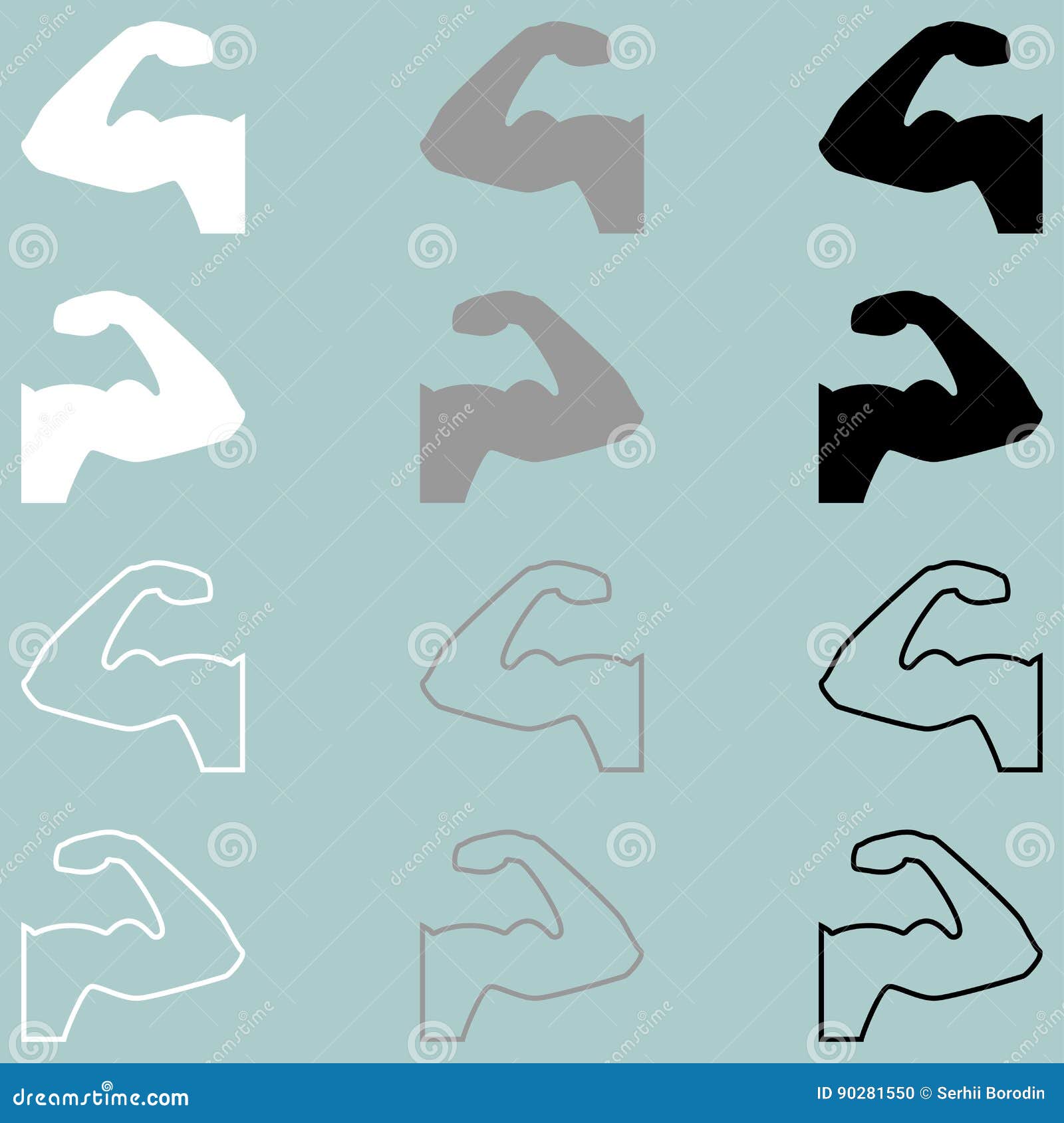 Strong Hand Bodybuilder Flat and Path Icon. Stock Vector - Illustration ...