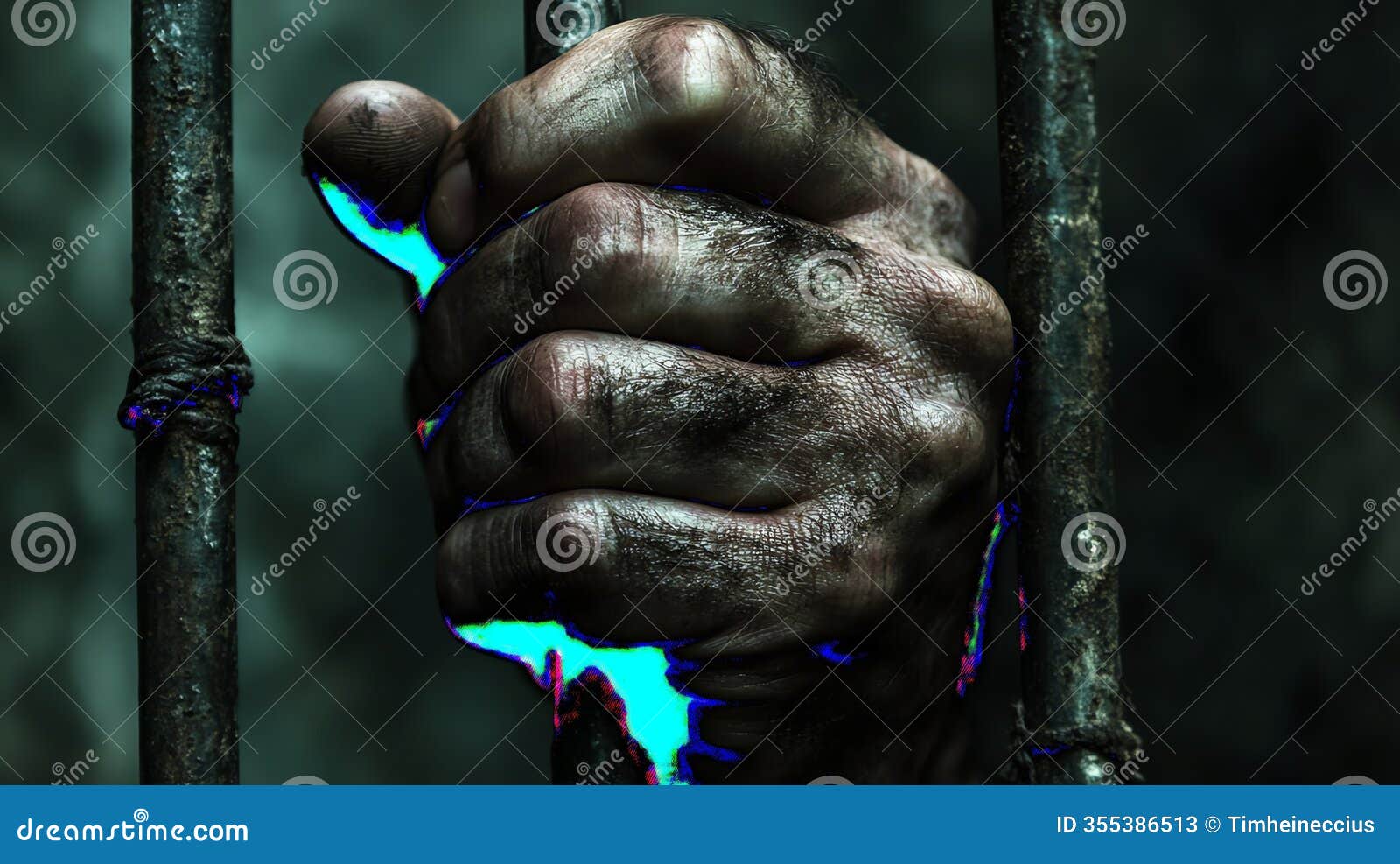 Struggle And Confinement Depicted By Bound Hands Stock Image ...