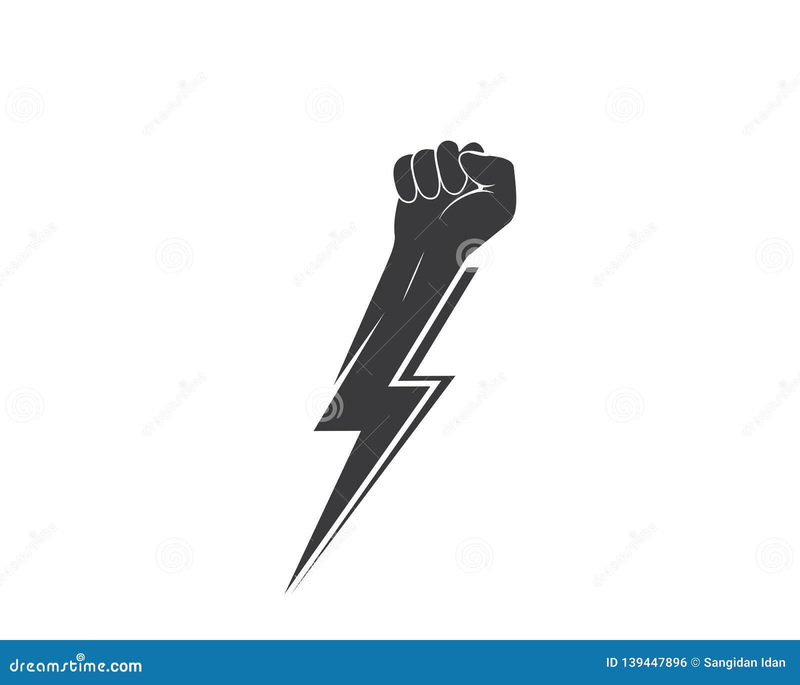 Strong Hand with Power Thunder Illustration Vector Stock Vector ...