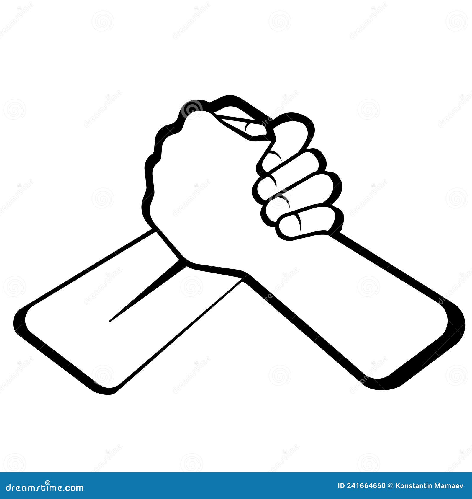 Strong Handshake Friendship Vector Illustration Isolated on White ...