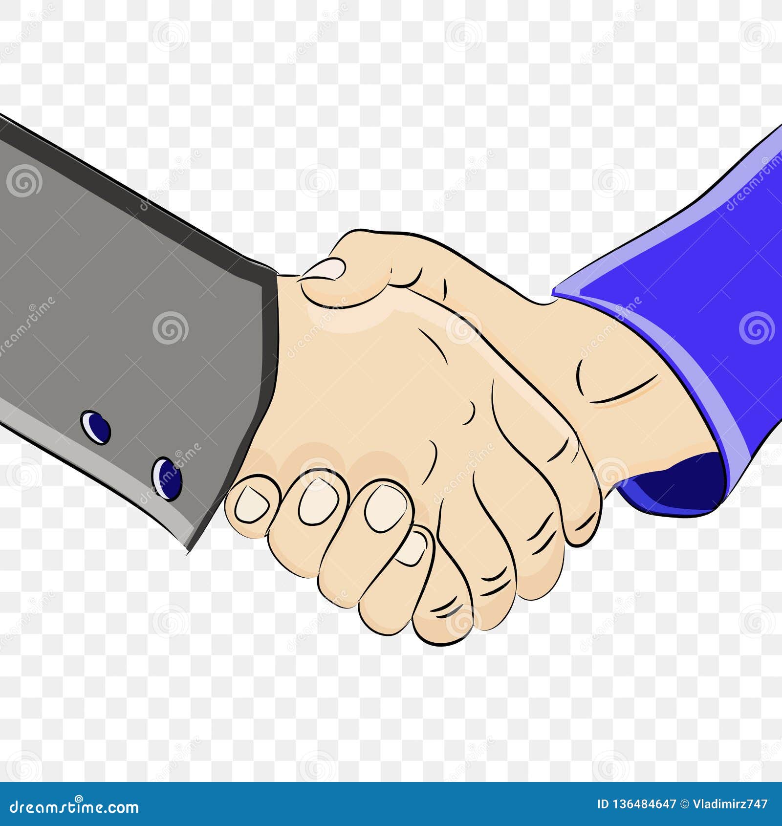 Strong Handshake of Two Men`s Hands Stock Vector - Illustration of ...