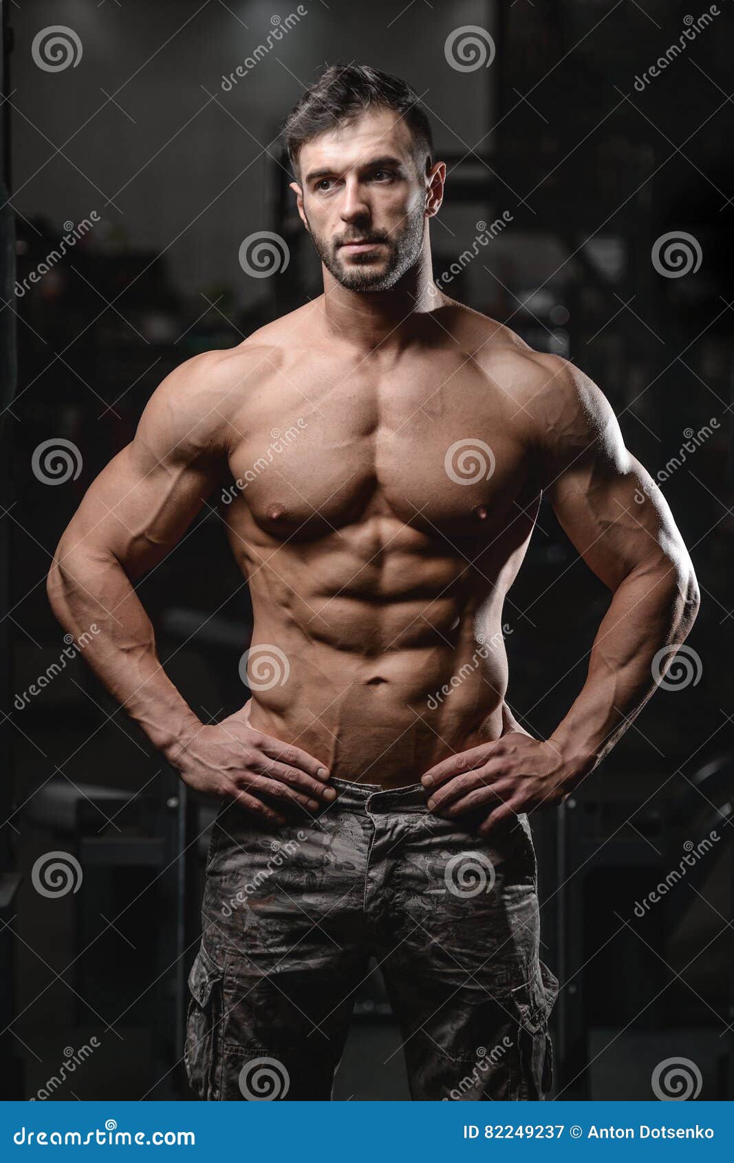 Strong And Handsome Athletic Young Man Muscles Abs And Biceps Stock Image Image Of Club