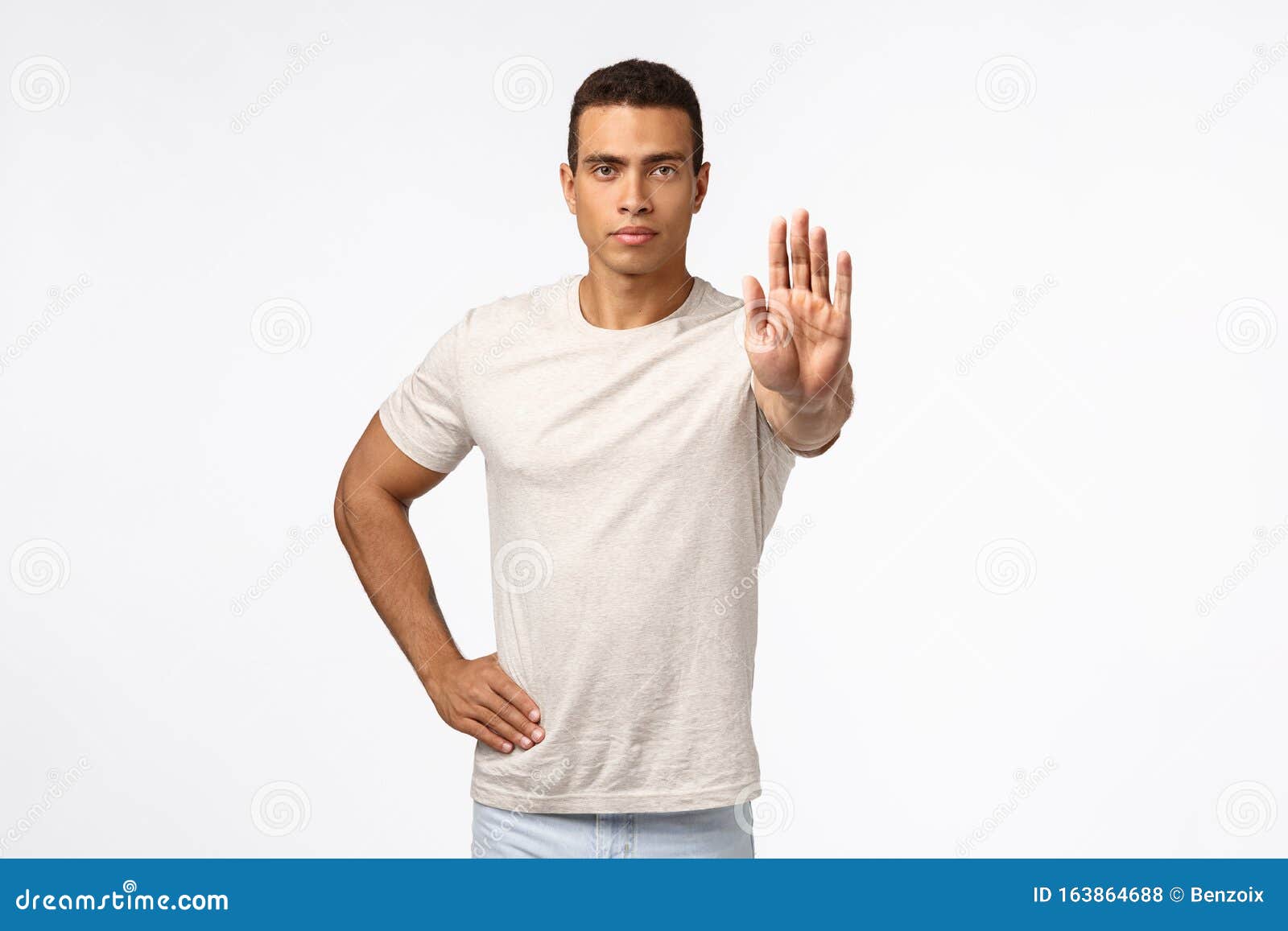 Strong Handsome Security Guy Pulling Hand in Stop Motion, Look ...