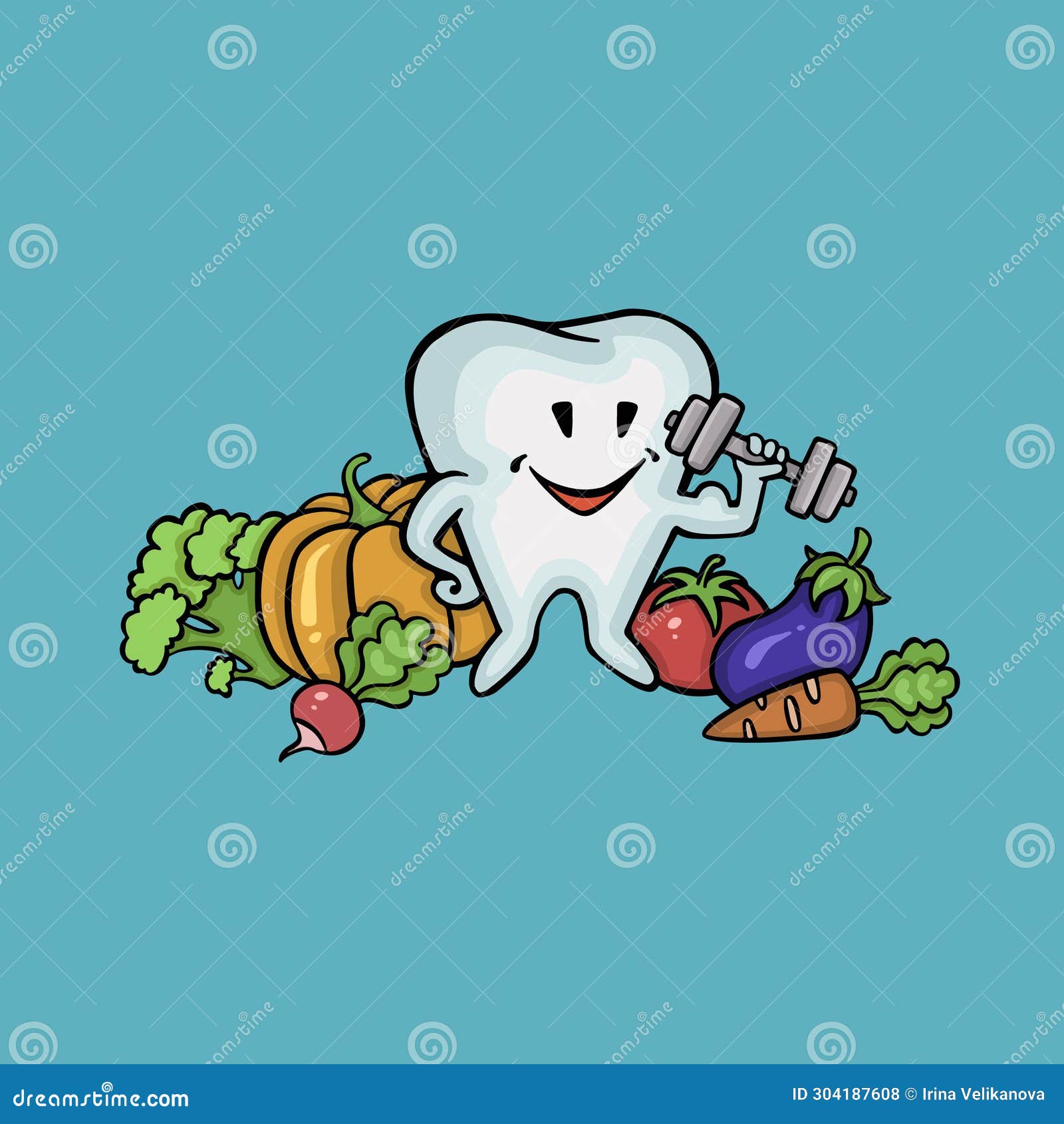 Strong Healthy Tooth Character Oral Hygiene, Vector Stock Illustration ...