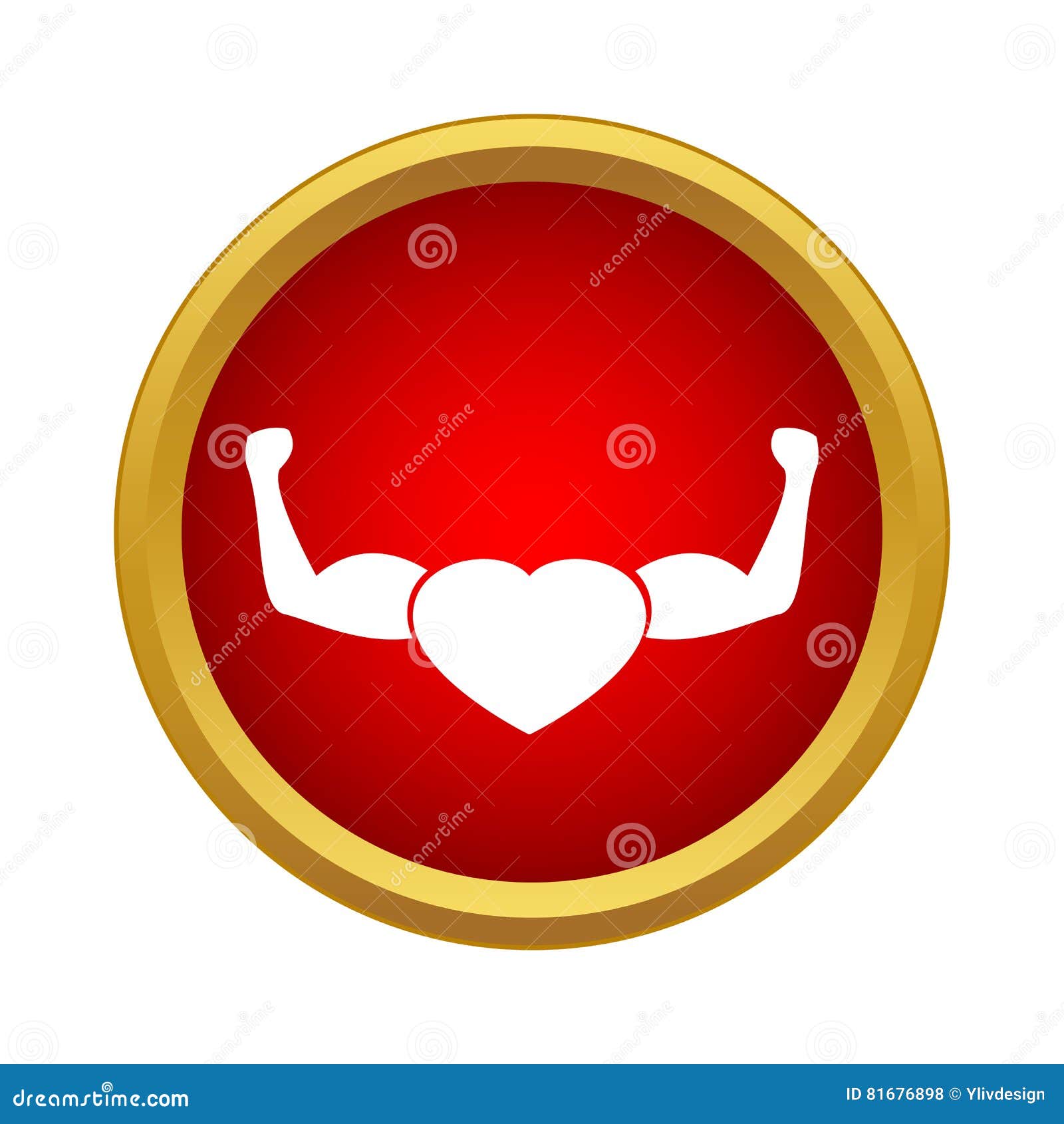 Strong Heart Icon in Simple Style Stock Vector - Illustration of ...