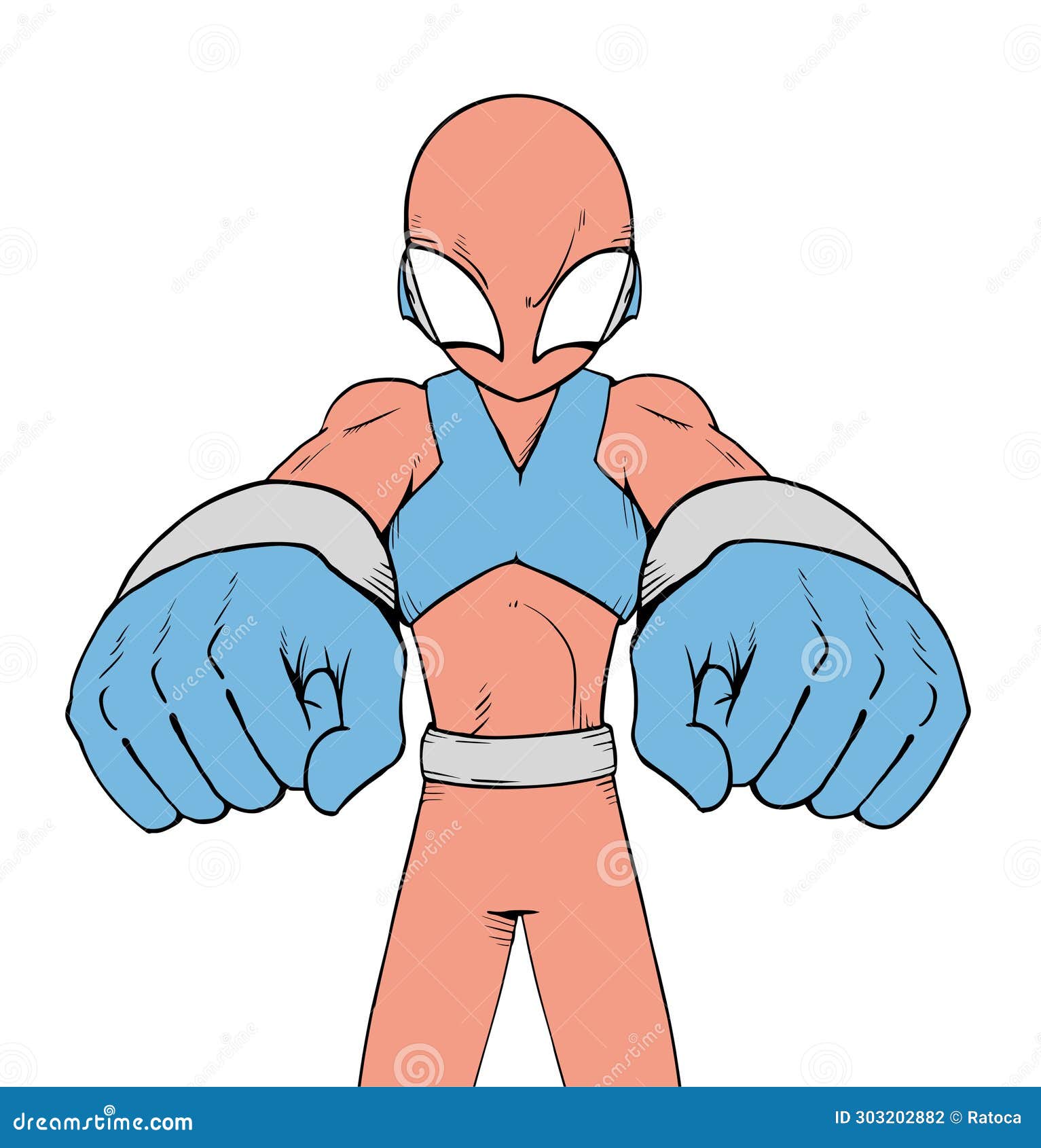 Strong hero draw stock vector. Illustration of power - 303202882