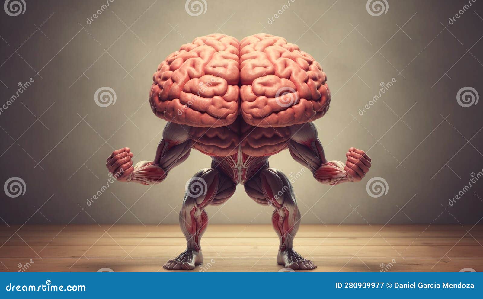 Strong Human Brain Activation, Power Concept. Character Design ...