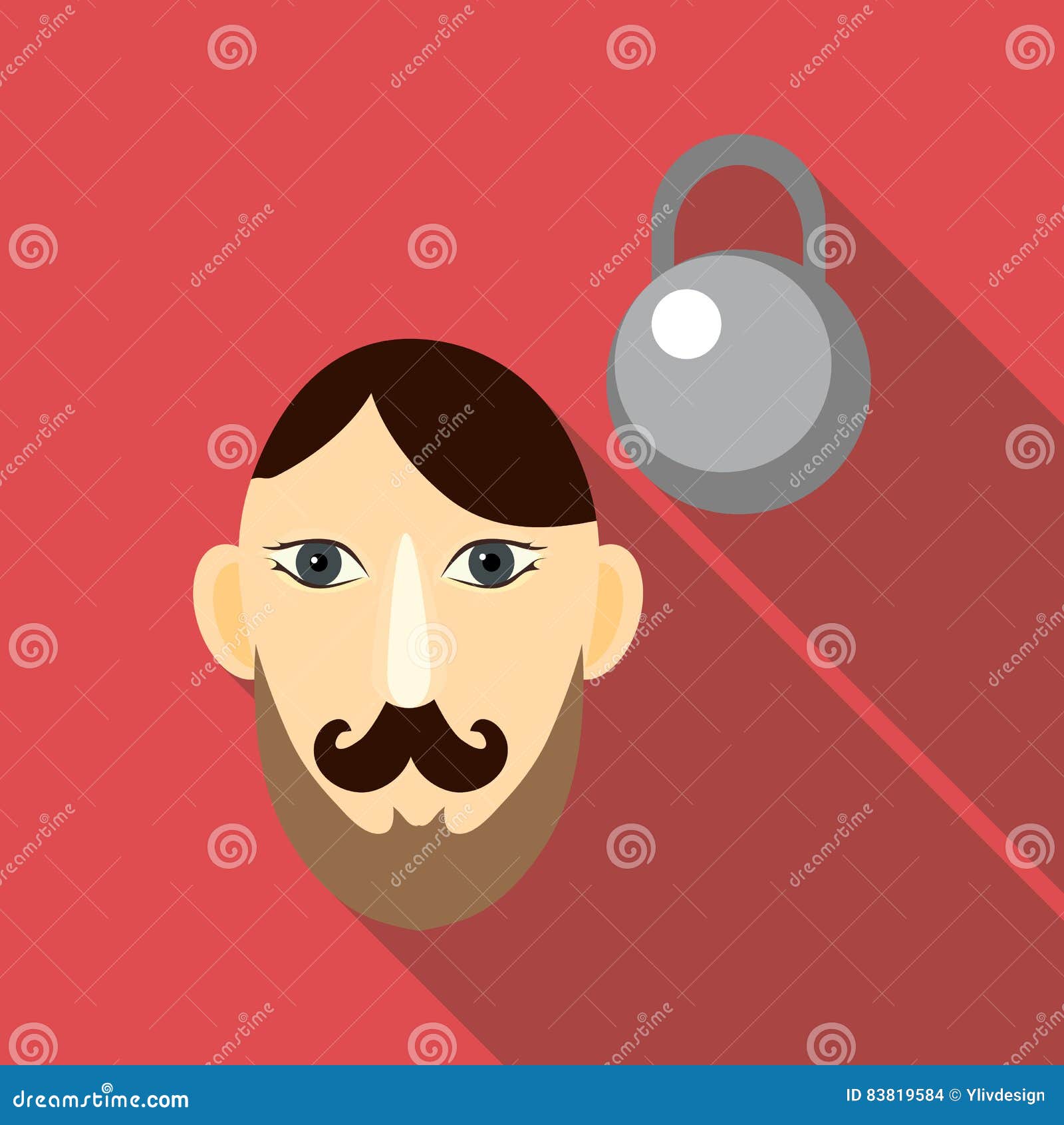 Strong icon, flat style stock vector. Illustration of industrial - 83819584