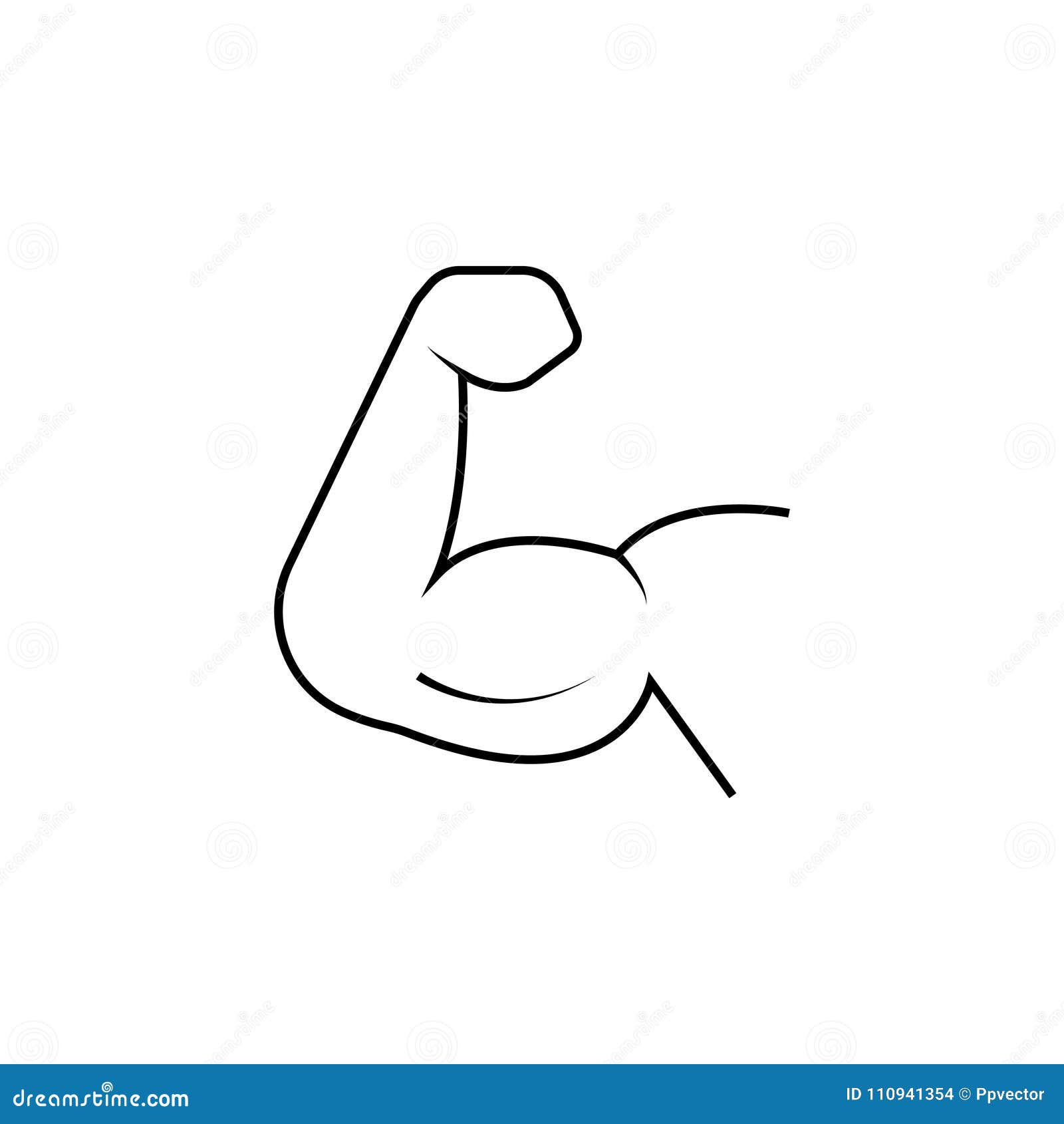 Strong Icon. Muscles Symbol Stock Vector - Illustration of drawing ...