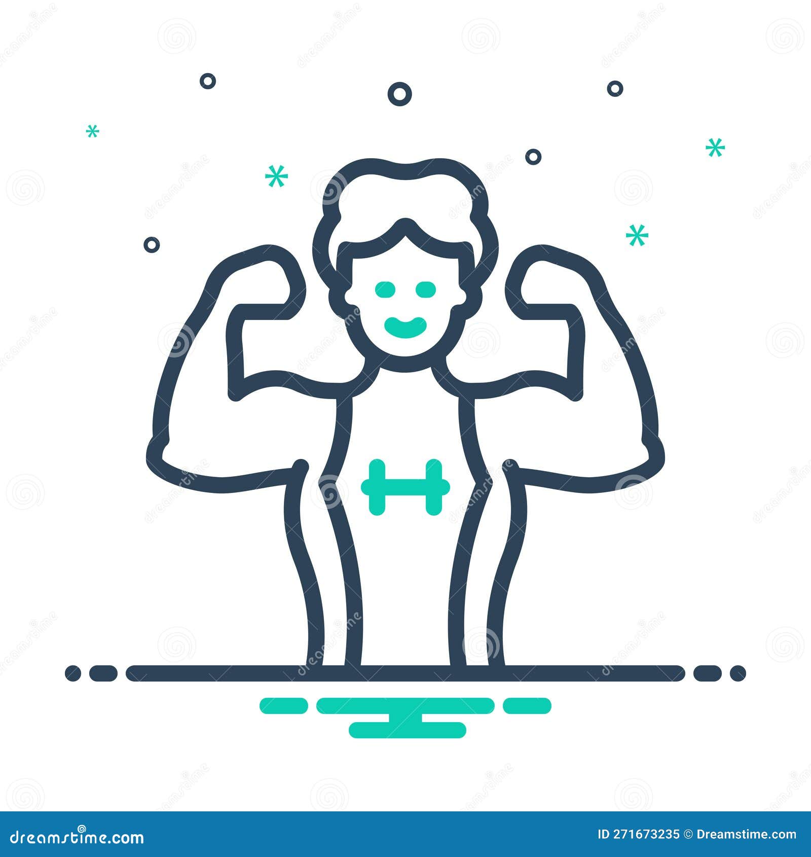 Mix Icon for Strong, Powerful and Muscular Stock Illustration ...