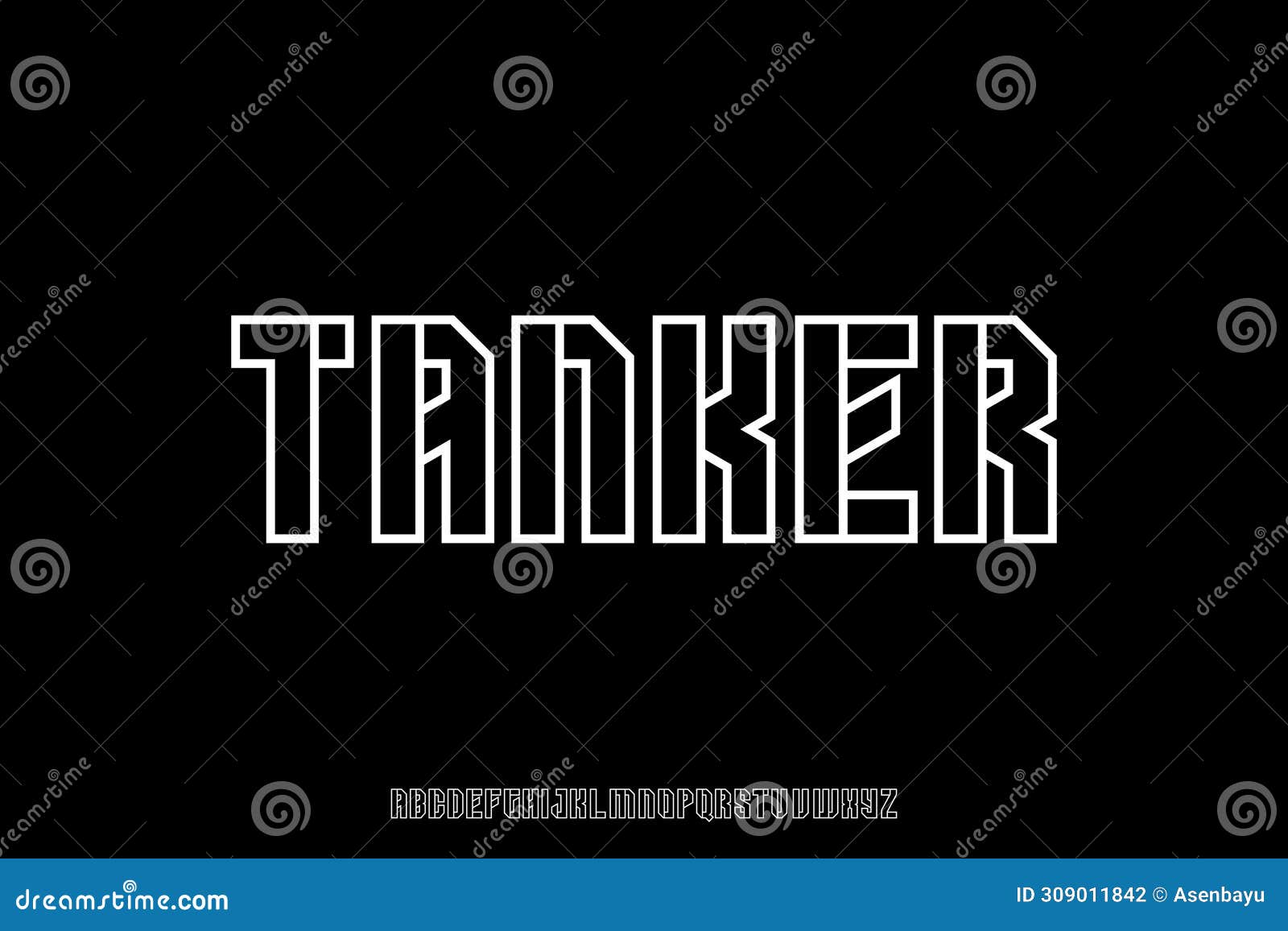 Strong Linear Alphabet Display Font Vector. Army Style Typeface ...