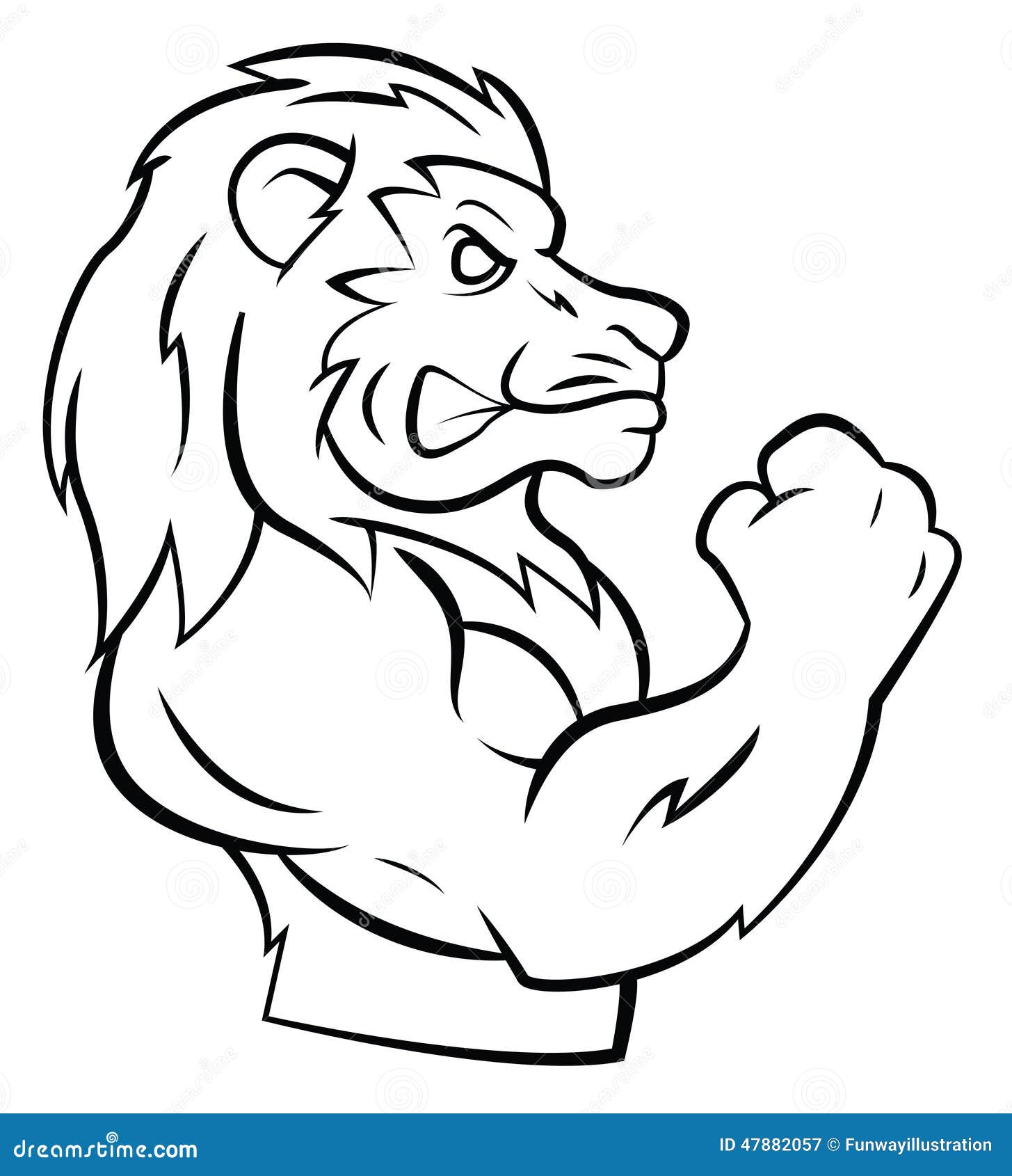 Strong Lion stock vector. Illustration of drawing, children - 47882057