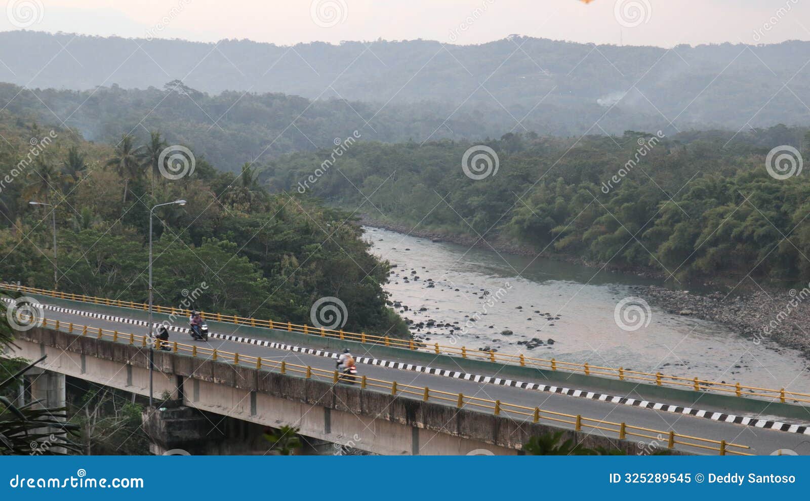 Strong and Long Bridge Crossed the River Stock Image - Image of strong ...