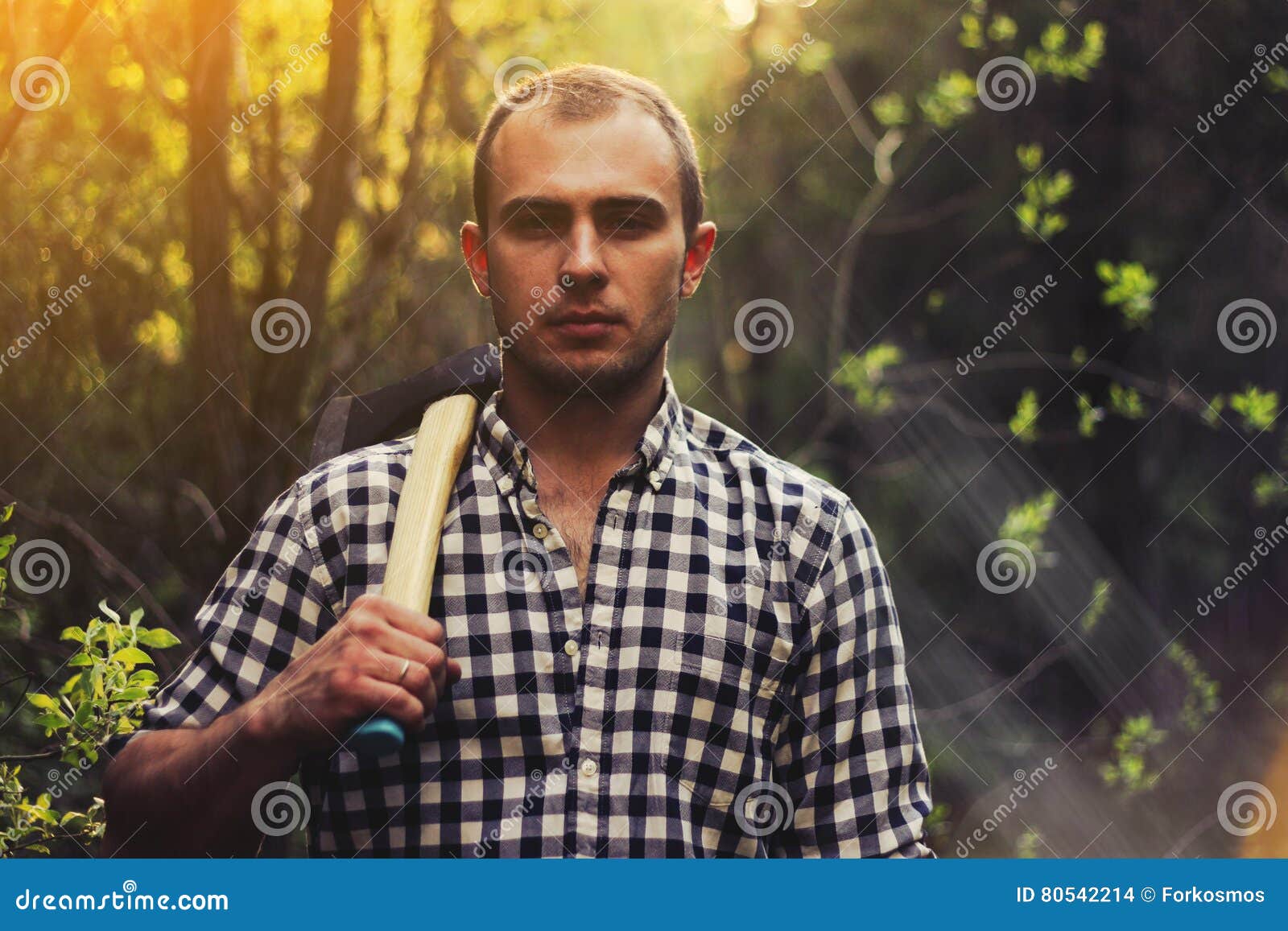 Strong Lumberjack with an Ax Stock Photo - Image of soft, equipment ...