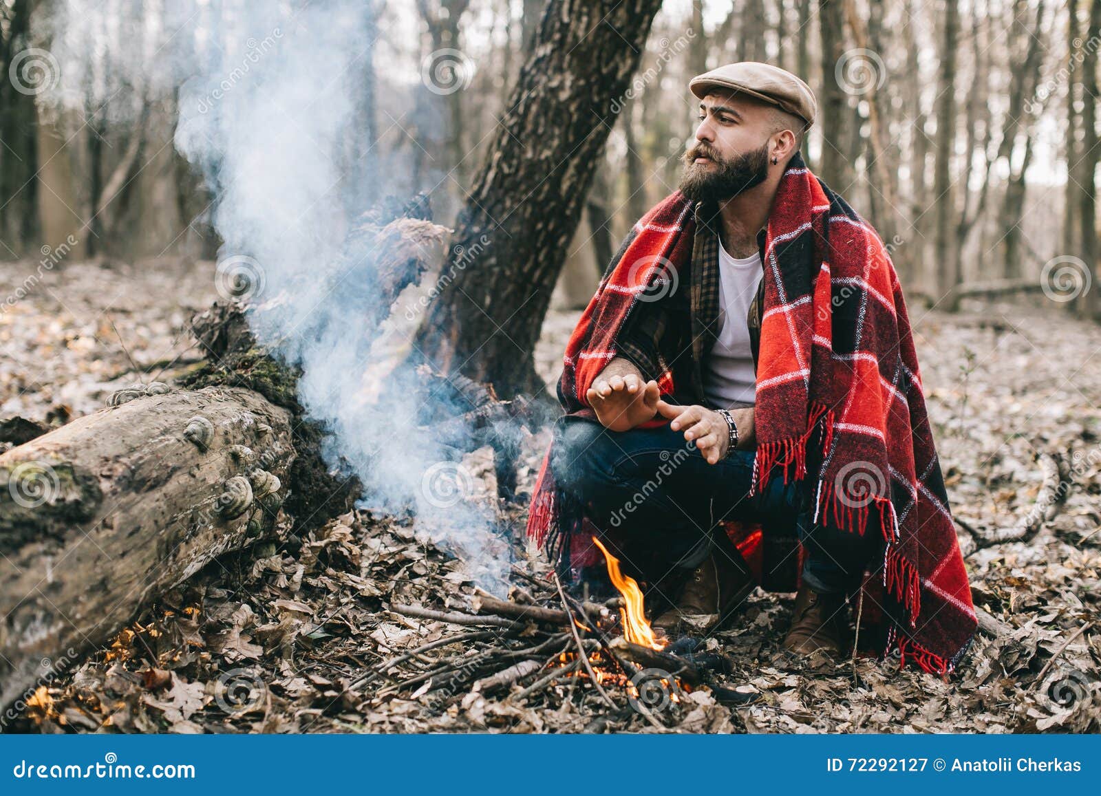 Strong Lumberjack Chopping Wood Stock Image - Image of casual, male ...
