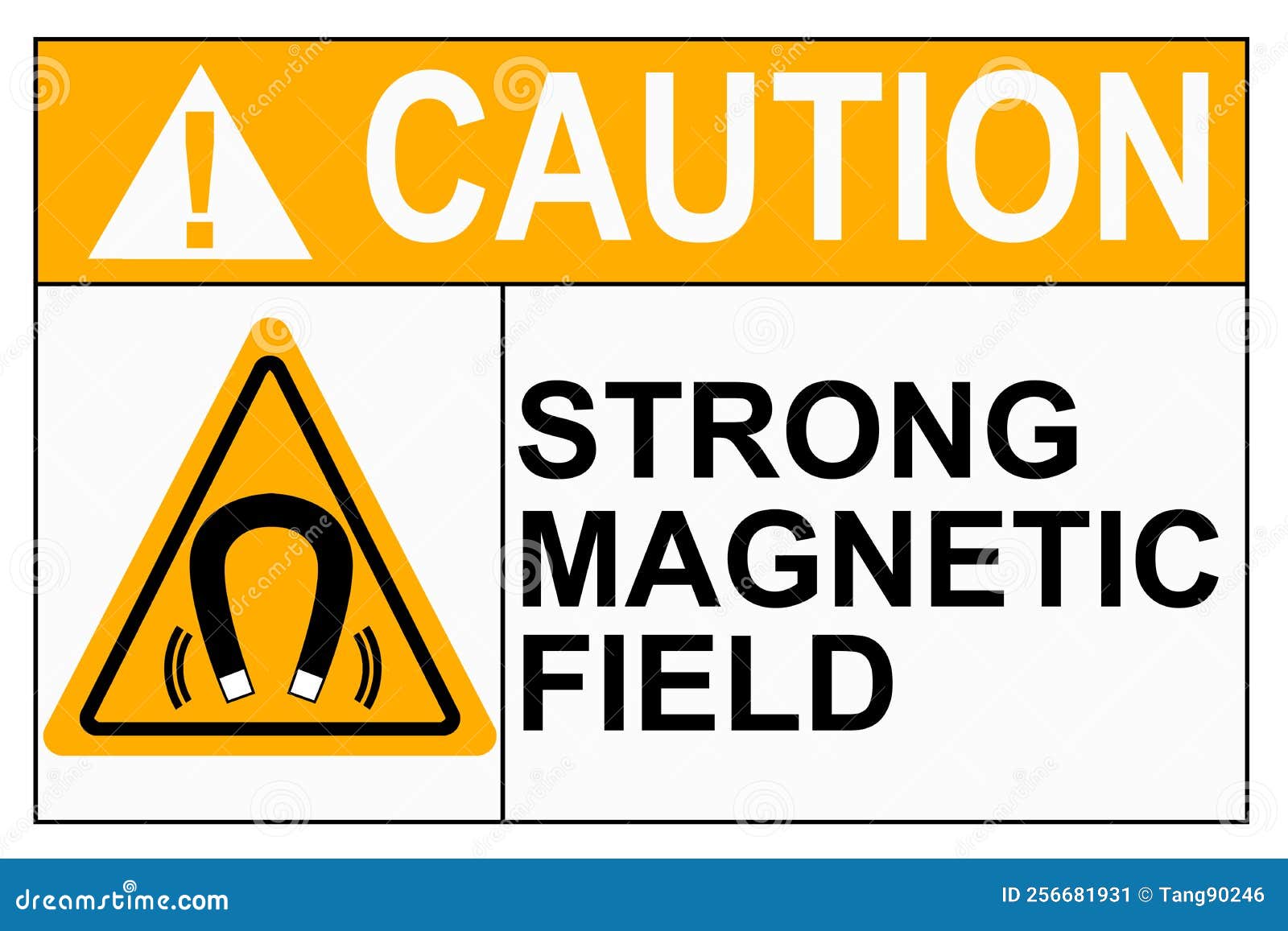Strong Magnetic Field Area Caution Sign Stock Illustration ...