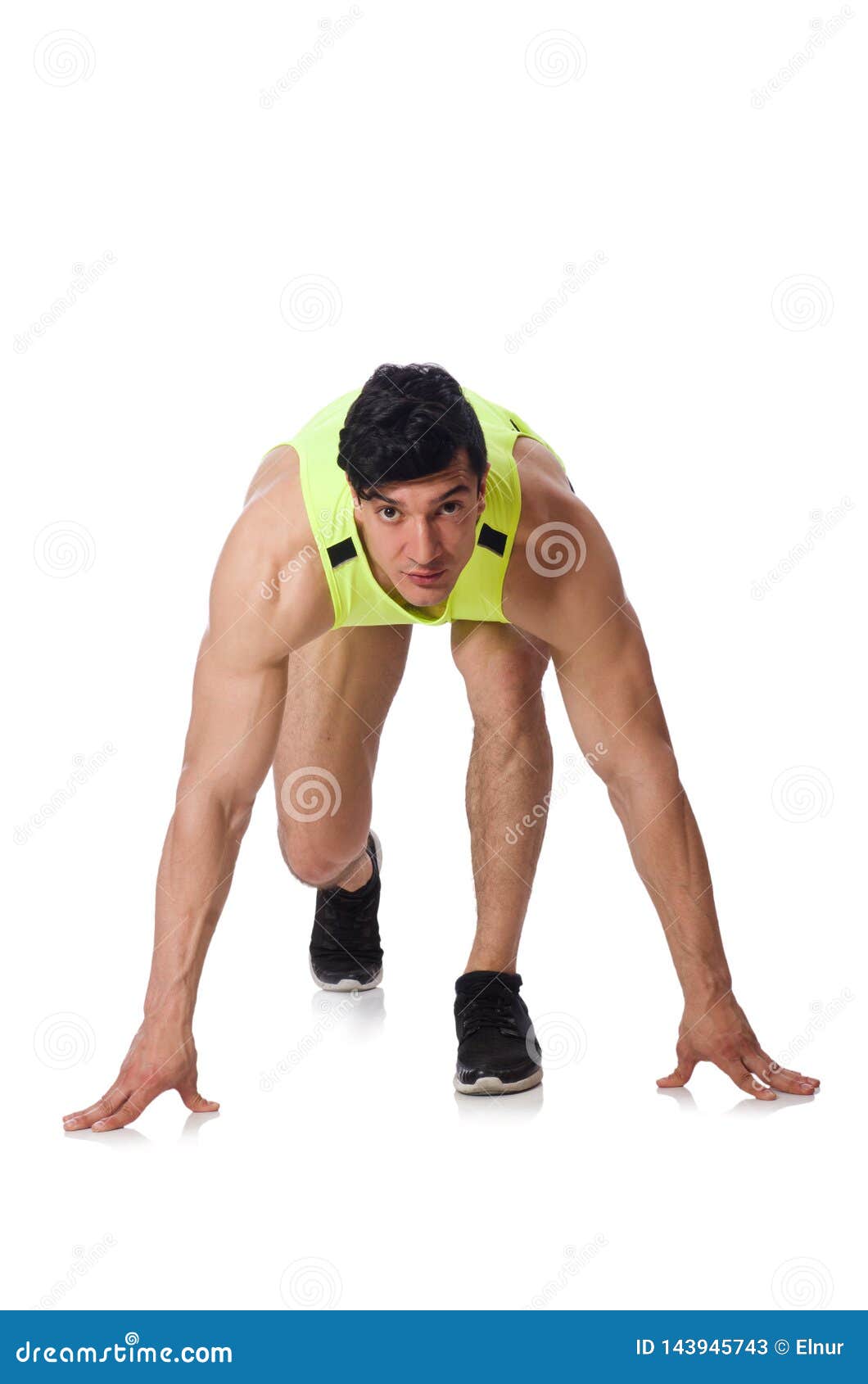 The Strong Male Athlete Isolated on White Stock Image - Image of ...