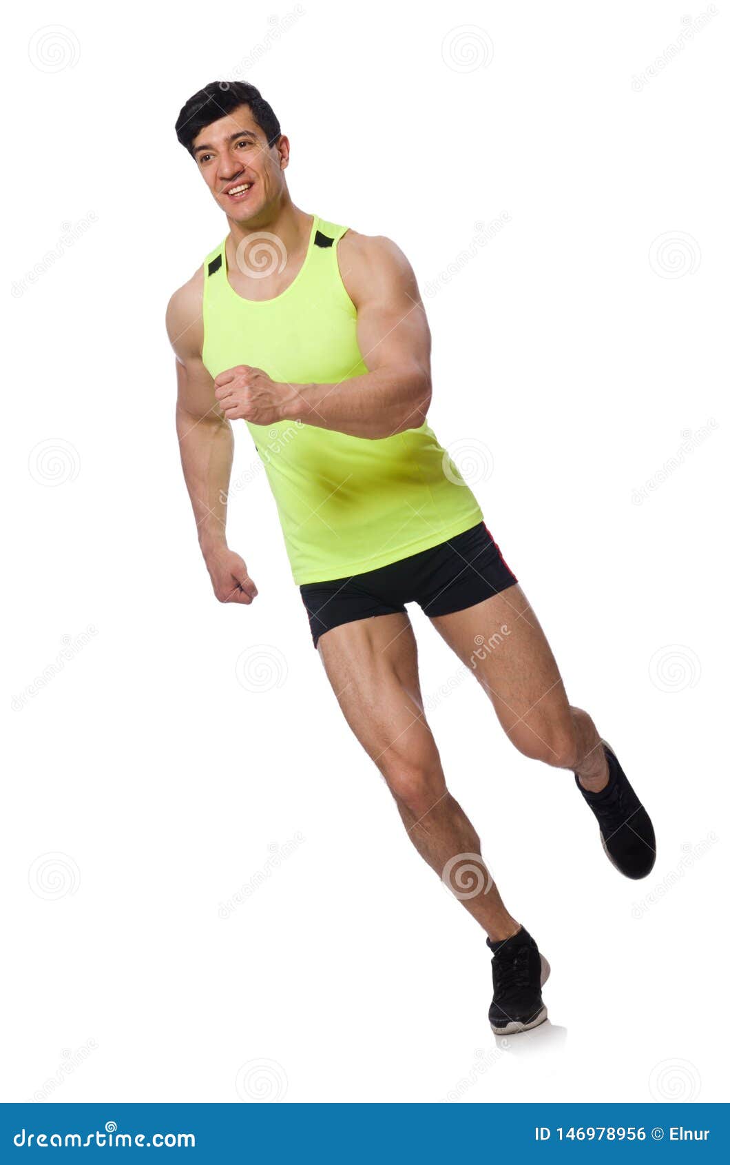 The Strong Male Athlete Isolated on White Stock Photo - Image of ...