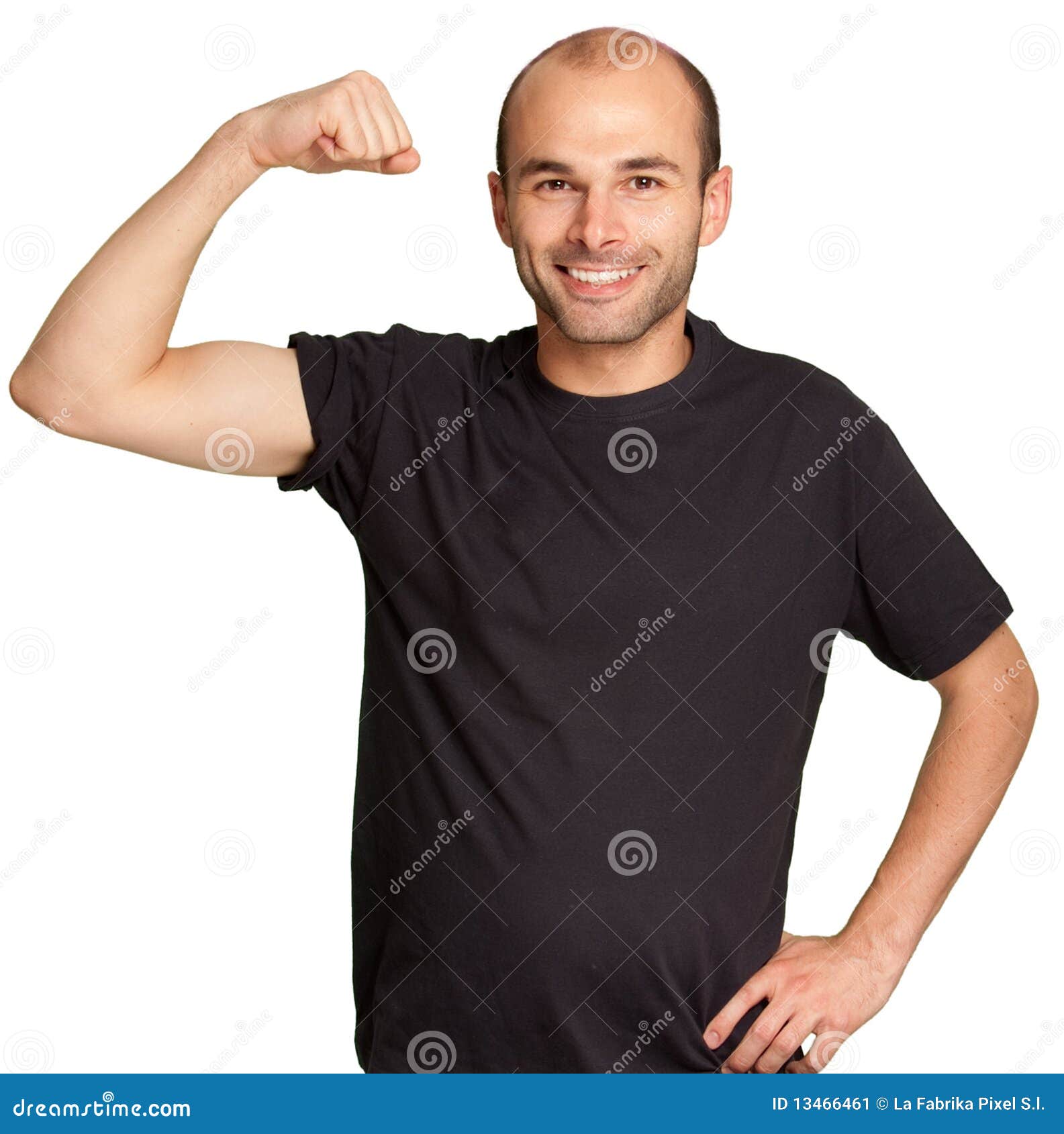 Strong man stock image. Image of smile, young, joke, happy - 13466461