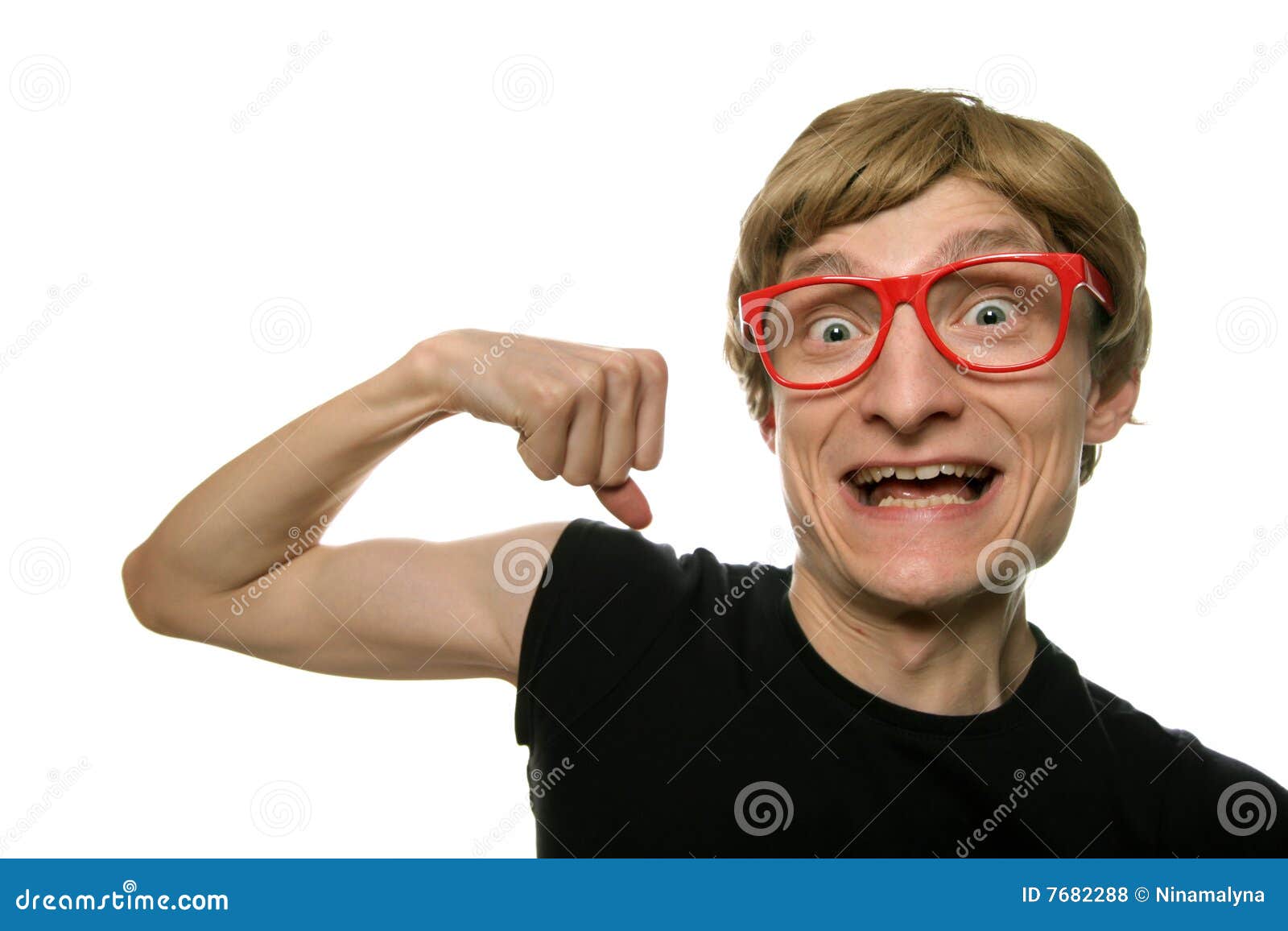 Strong man stock photo. Image of humorous, excited, happy - 7682288