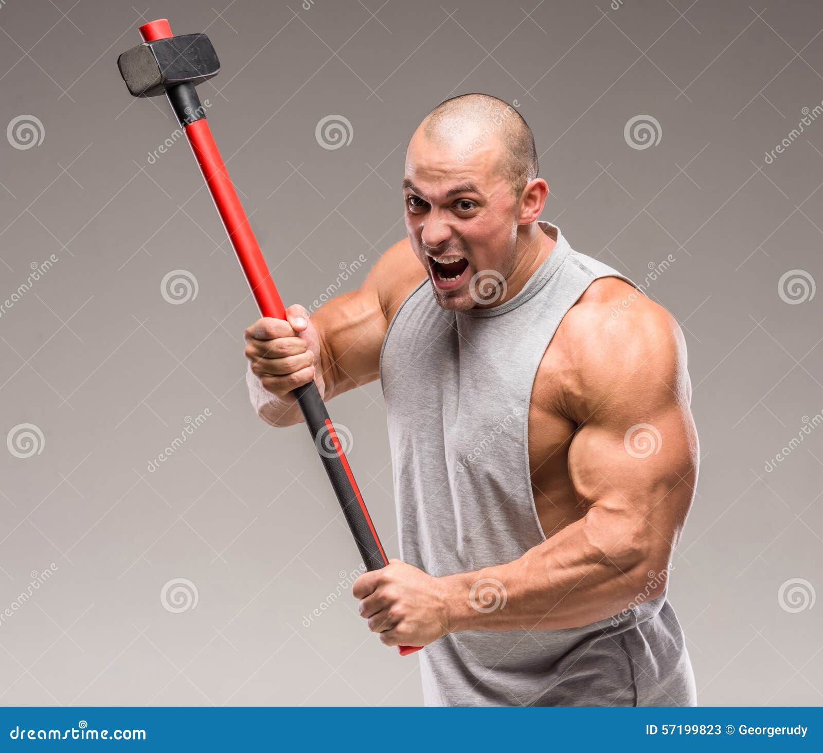 Strong man stock image. Image of fitness, male, bodybuilding - 57199823